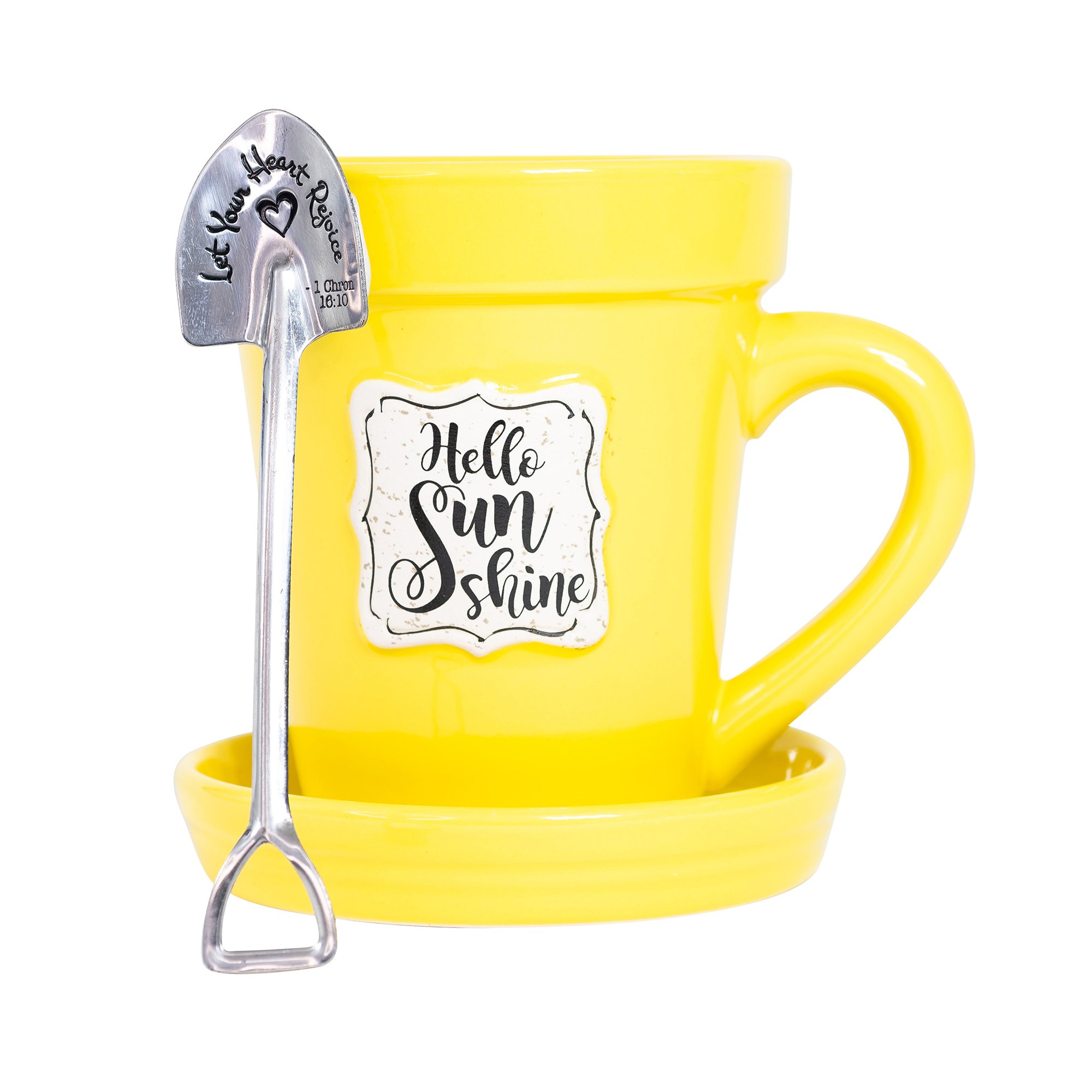 Yellow Flower Pot Mug w/Scripture - “Hello Sunshine” - Walmart.com