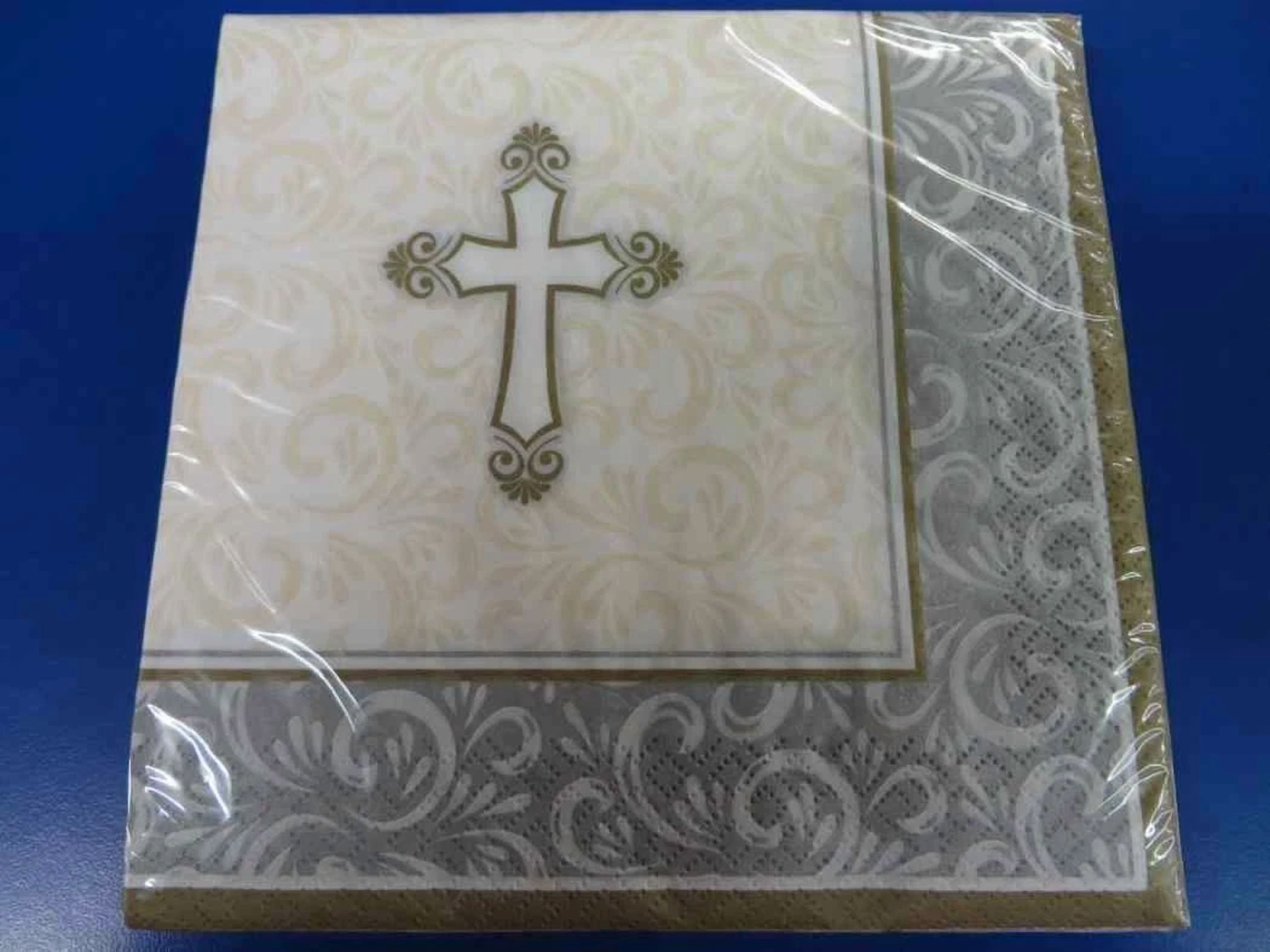 Divinity Cross Silver Gold Religious Christian Party Paper Luncheon ...