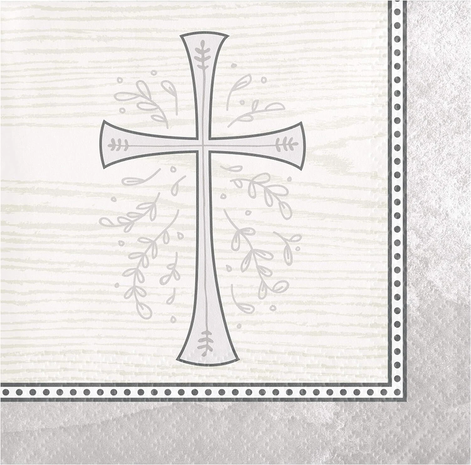 Divinity Silver Cross Christian Religious Theme Party Paper Beverage ...