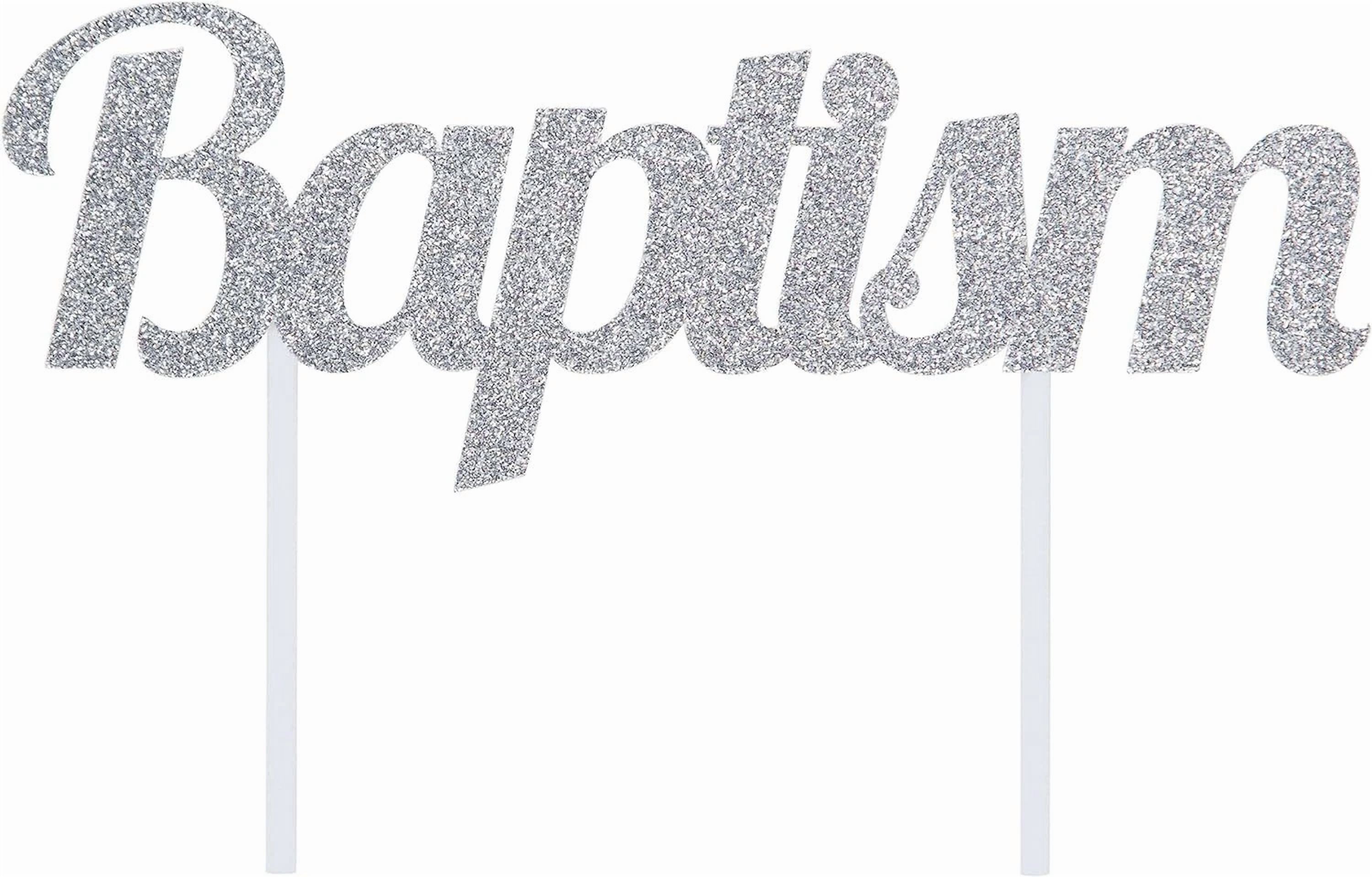 Divinity Silver Cross Religious Theme Party Decoration Cake Topper ...
