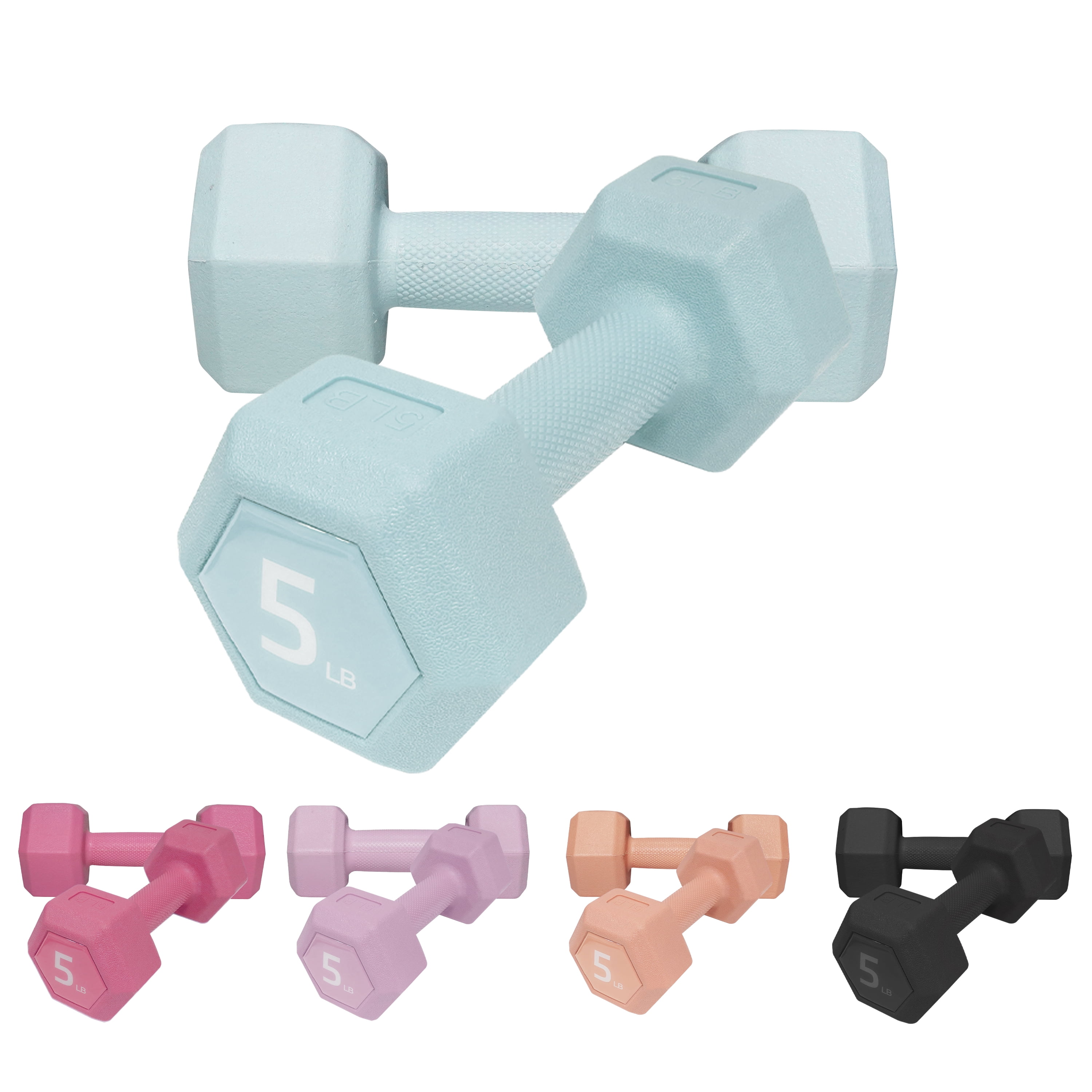 Divmystery Dumbbell Hand Weight Sets 5lb of 2 - Anti-roll, Anti-Slip ...