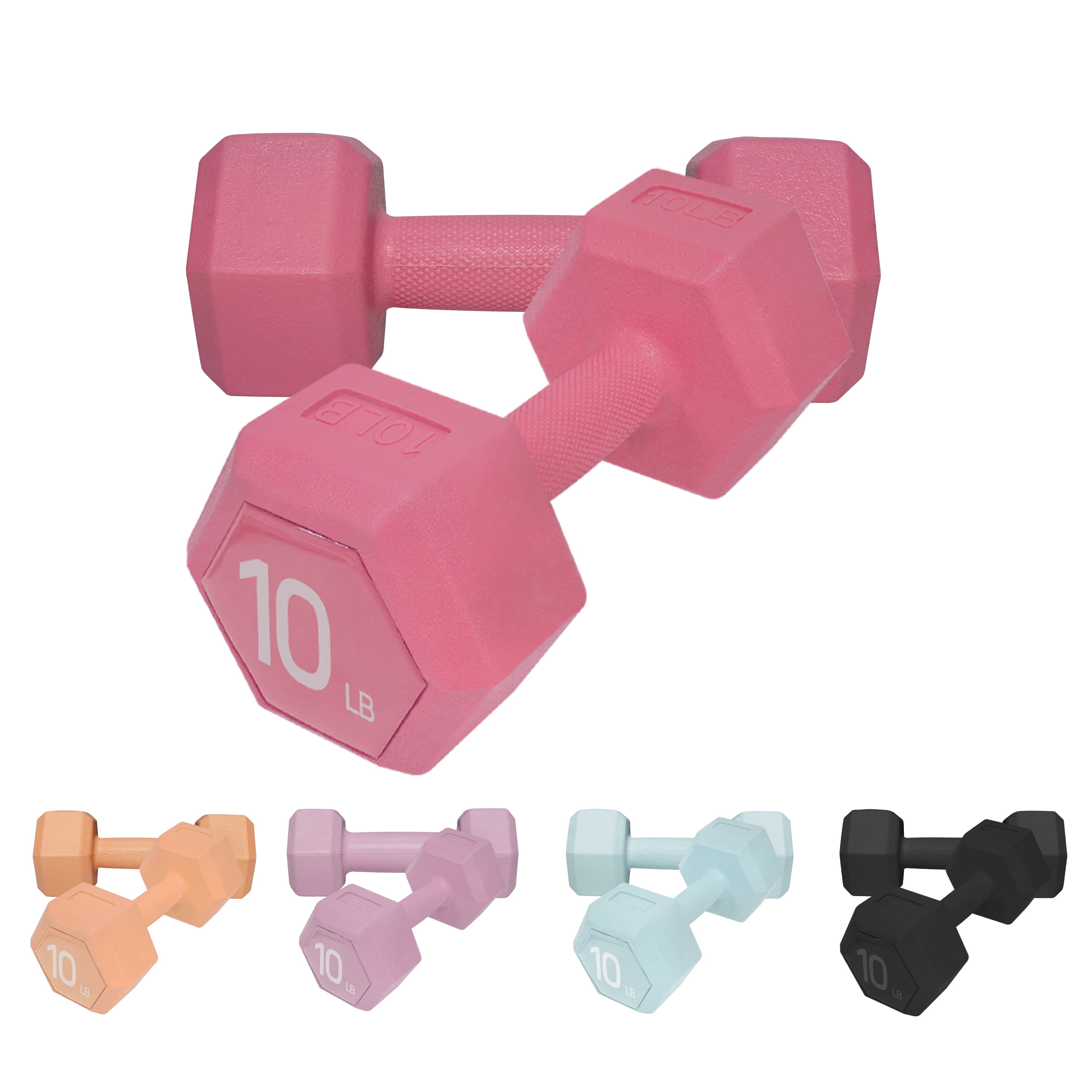 Divmystery Dumbbell Set, 10lb x 2, Anti-Roll, Anti-Slip, Hexagon Shape ...