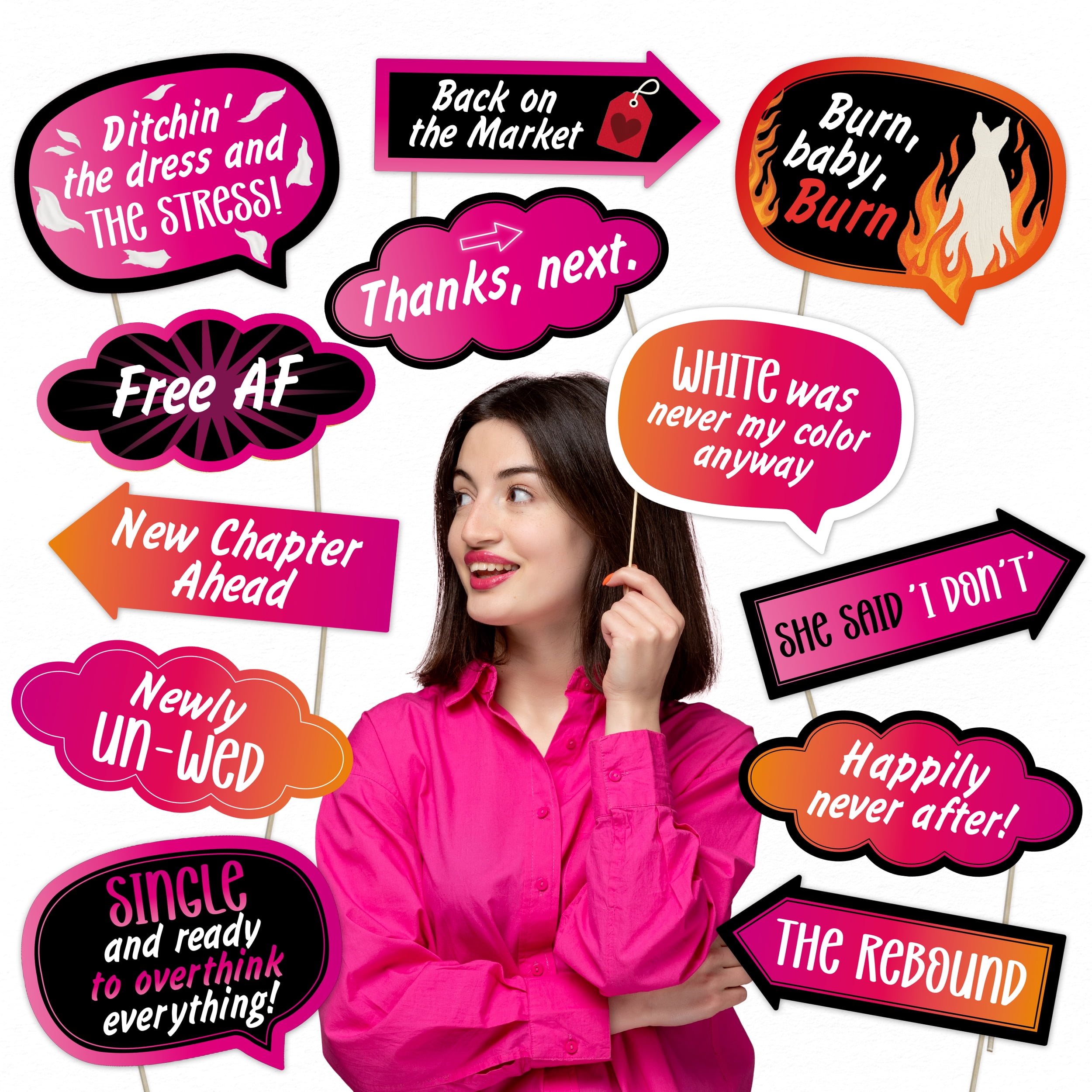 Divorce Party Pack – Funny ‘Ditch the Dress’ Photo Booth Props for ...