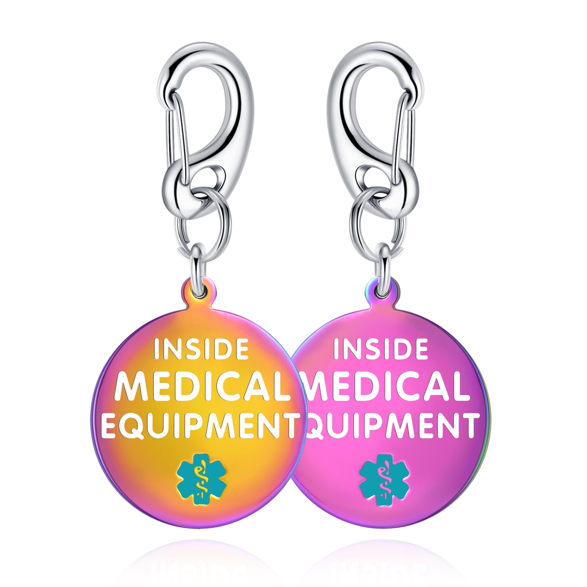 Divoti 1.25" DOUBLE-SIDED MEDICAL EQUIPMENT INSIDE Bag Tag -Quick Clip ...