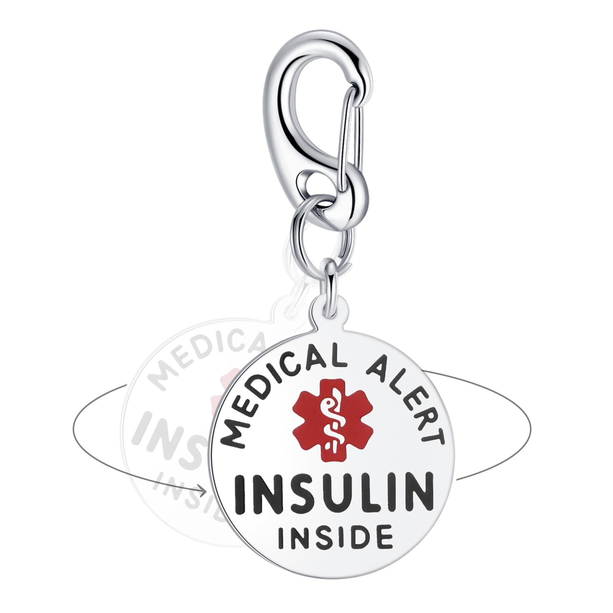 Divoti 1.25" Dual-Sided Stainless Steel Medical Alert Bag Tag - INSULIN ...
