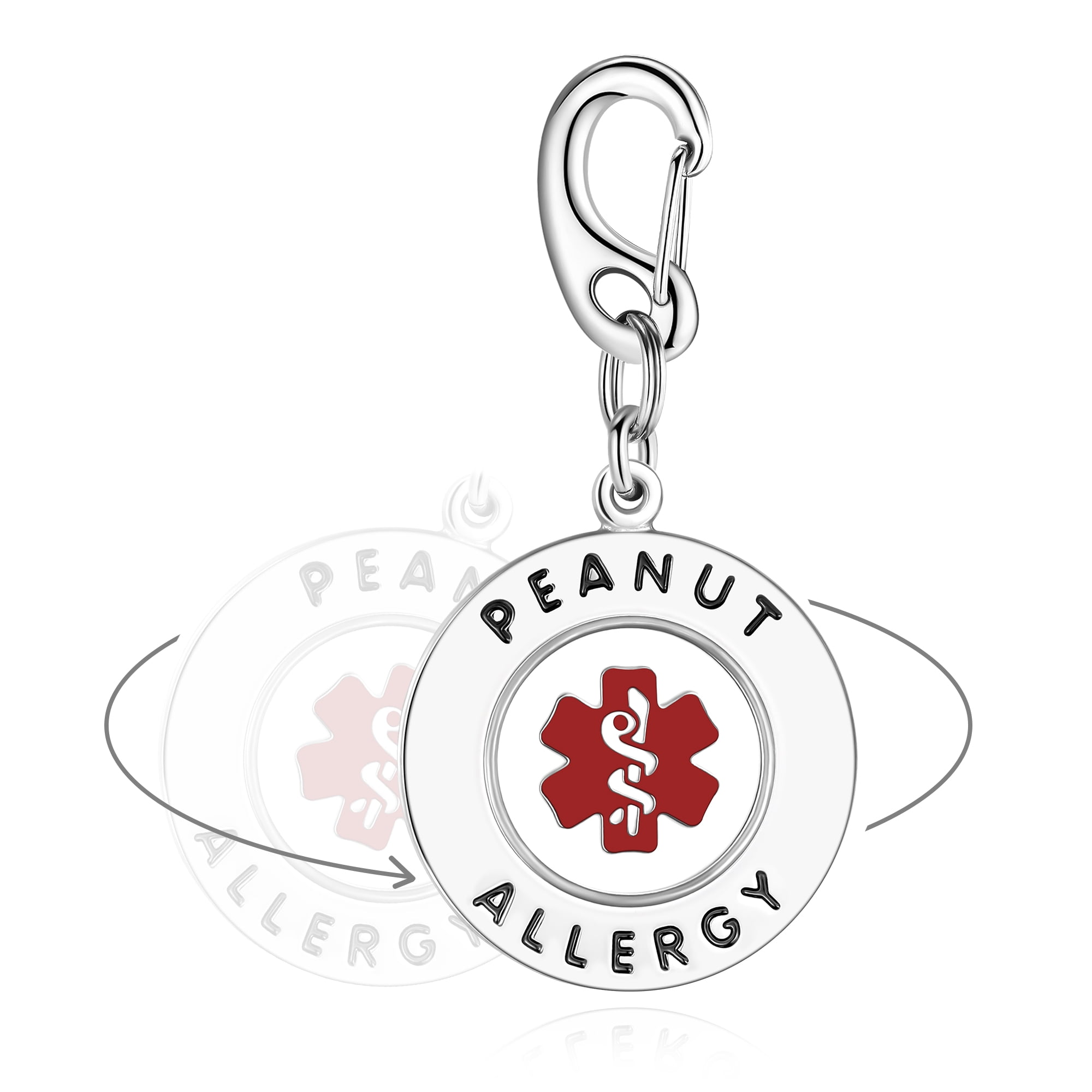 Divoti 1.25" Dual-Sided Stainless Steel Medical Alert Bag Tag - PEANUT ...
