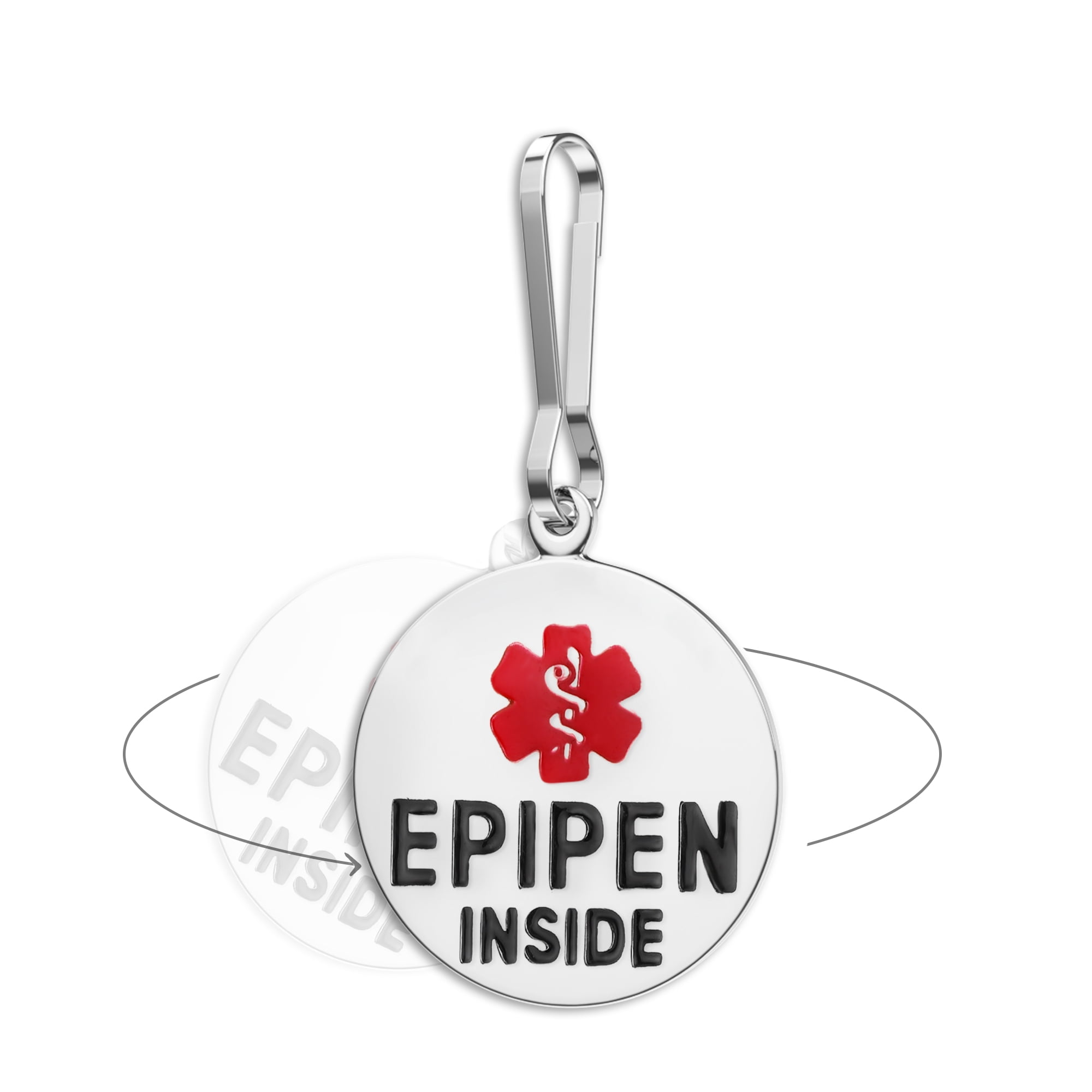Divoti EpiPen Inside Bag Tag 1" - with Zipper Pull | Pre-Engraved ...