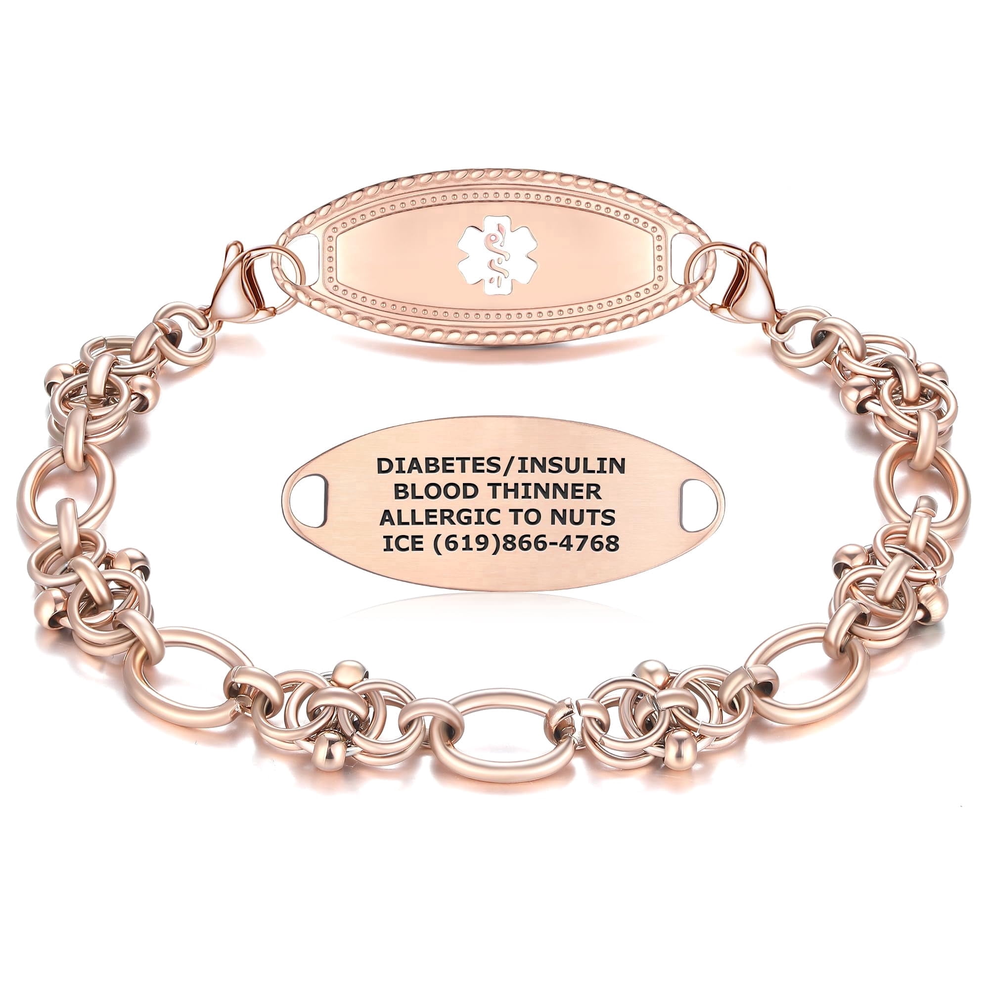Divoti Medical Premier Alert ID Bracelets for Women | Custom Engraved ...