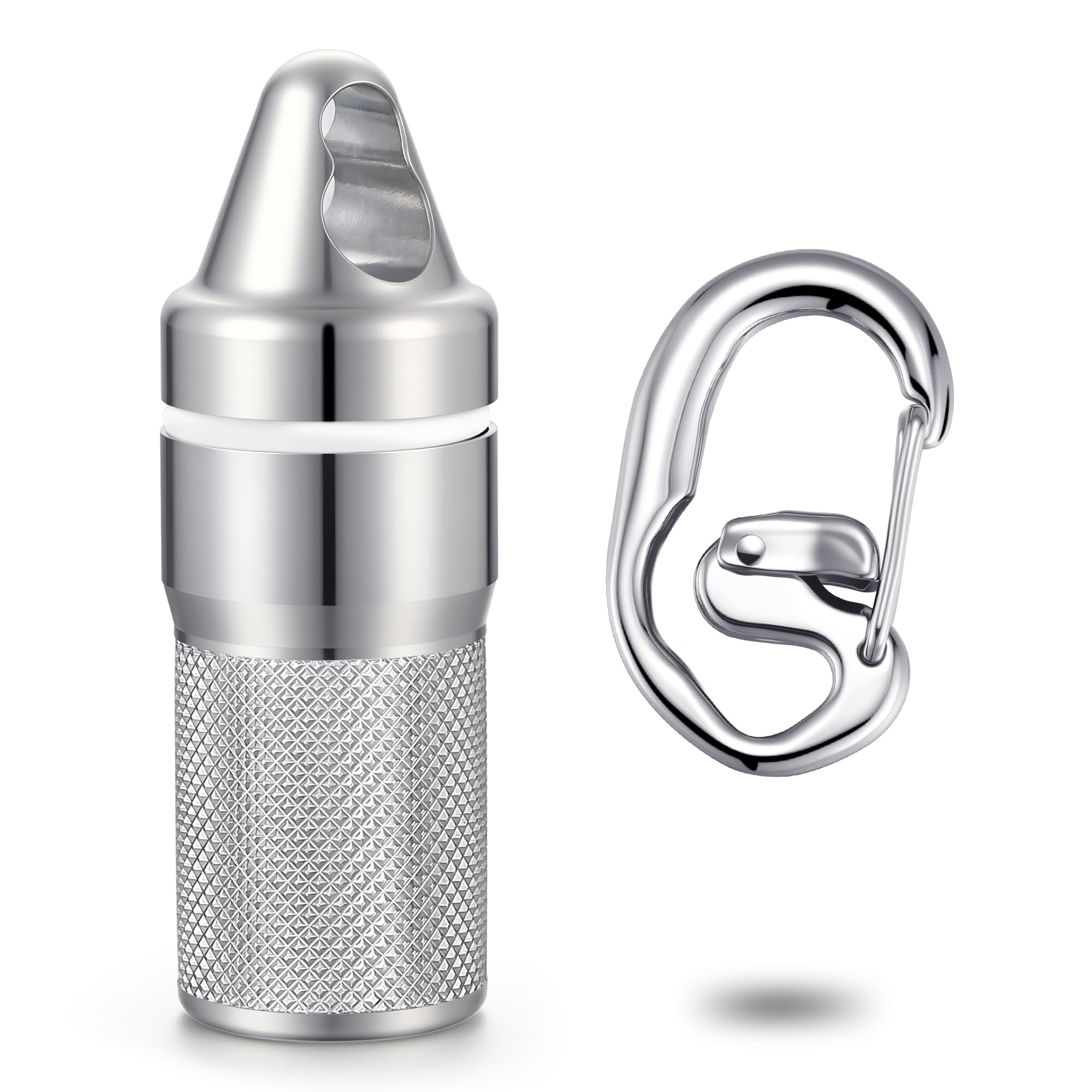 Divoti Stainless Steel Pill Holder Keychain Upgraded- Waterproof ...