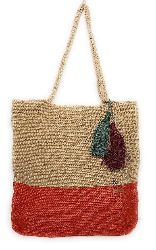 Divulge Jute Homemade crochet Jute Tote Bag - Walmart.com