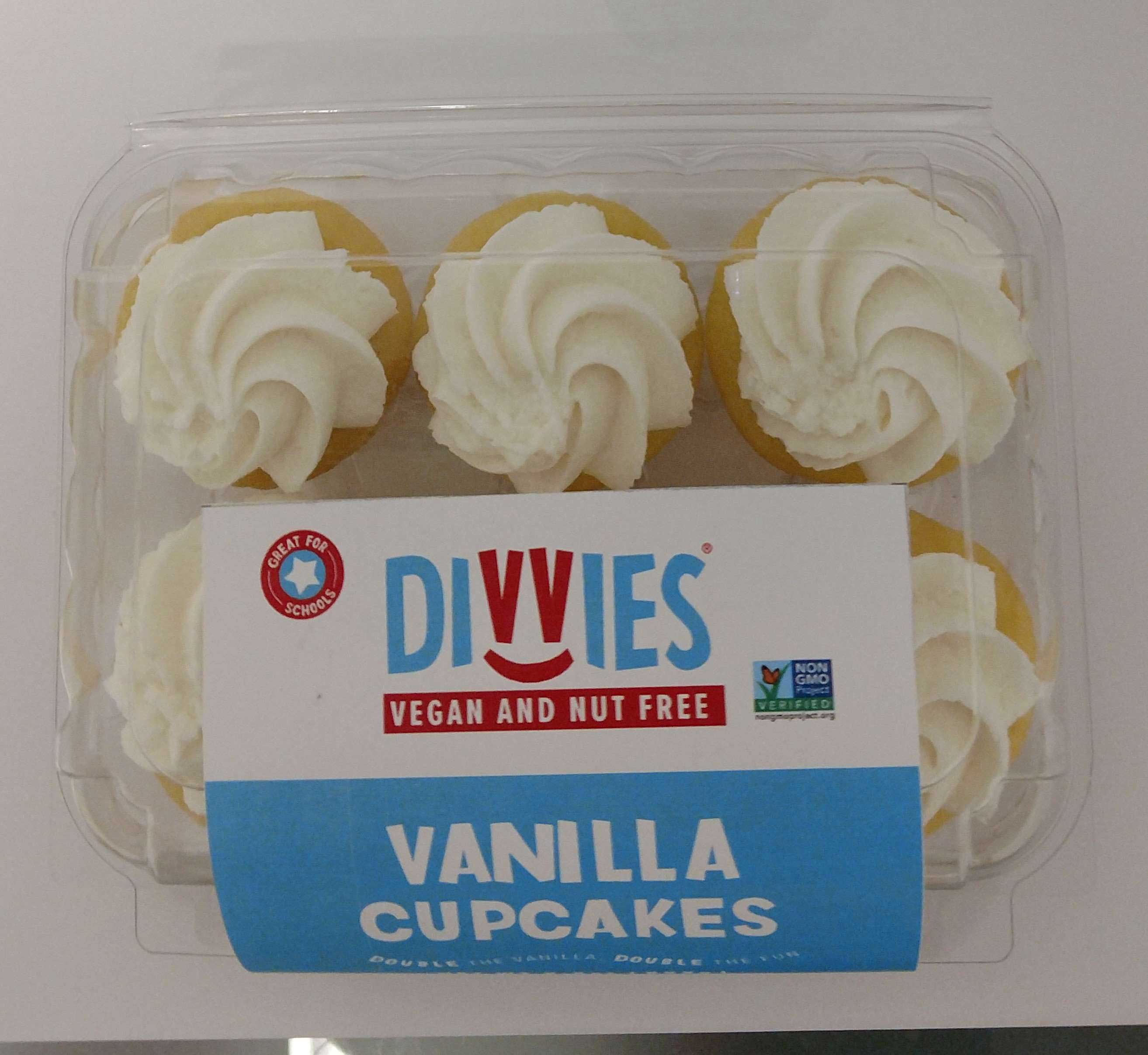 Divvies Mini Vanilla Cupcake with Vanilla Frosting, 6 Ounce -- 12 per ...