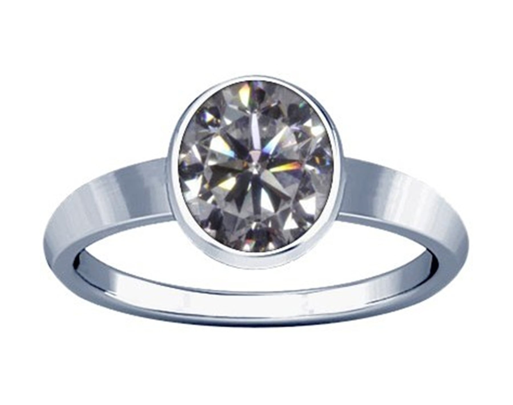 Divya Shakti 10.25-10.50 Carat American Diamond Silver Plain Design ...