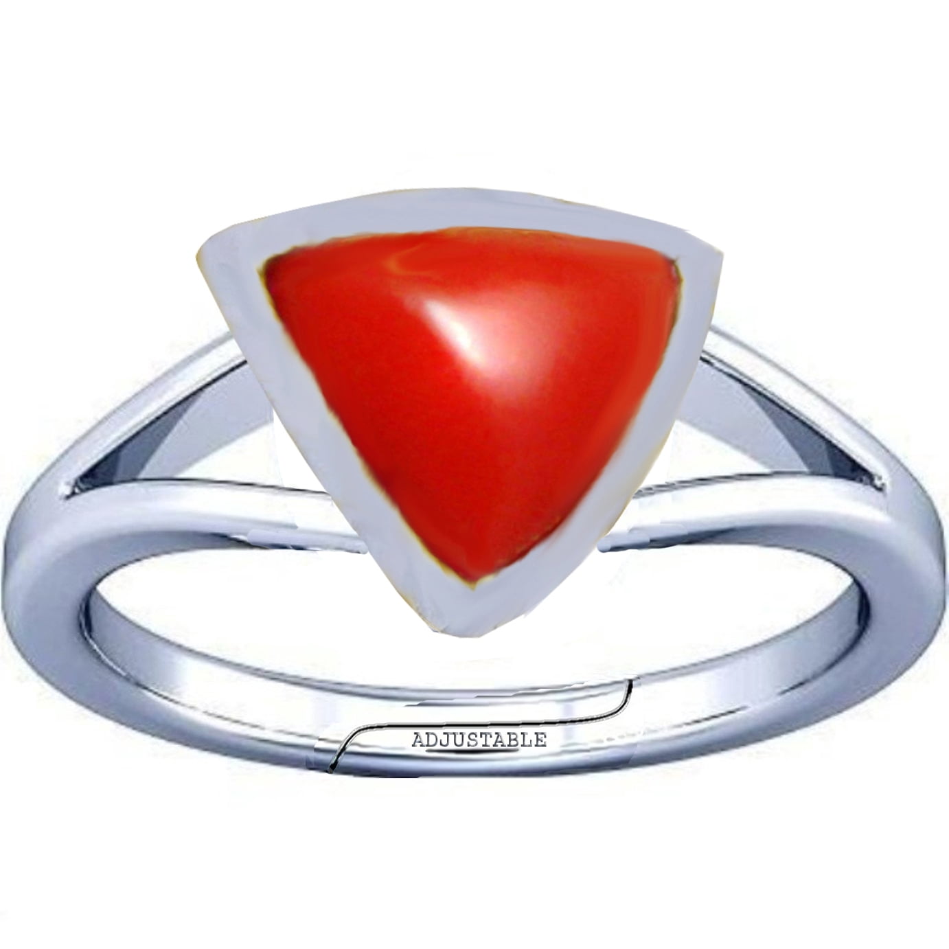 Divya Shakti 10.25-10.50 Carat Triangle Red Coral Red Moonga Gemstone ...