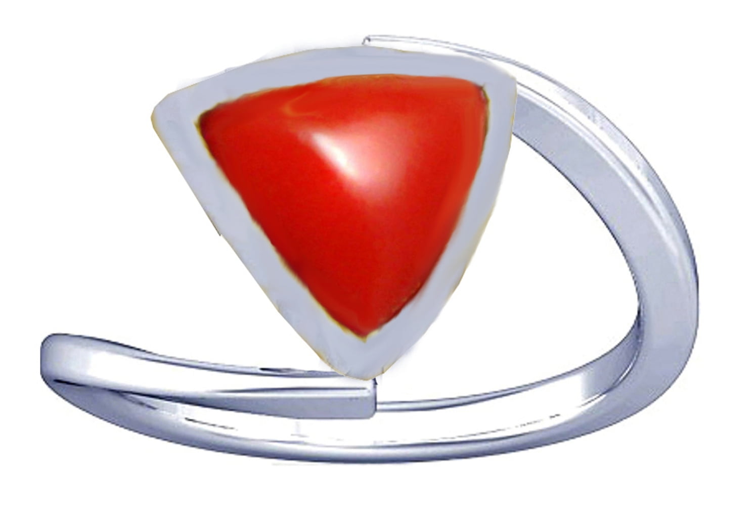 Divya Shakti 12.25-12.50 Carat Triangle Red Coral Moonga Munga Gemstone ...