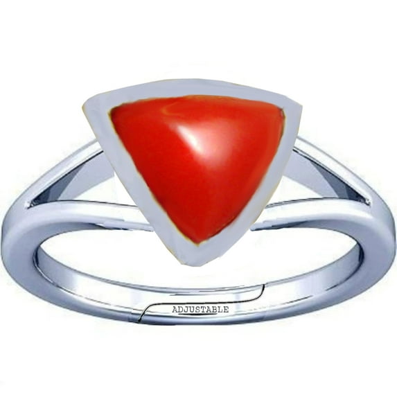 Divya Shakti 3.25-3.50 Carat Triangle Red Coral/ Red Moonga Gemstone ...