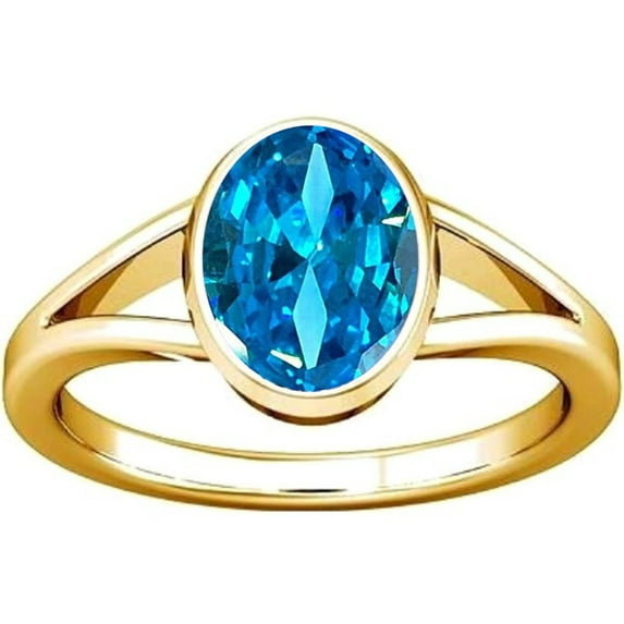 Divya Shakti 5.25-5.50 Carat Aquamarine Beruj Gemstone Panchdhatu Ring ...