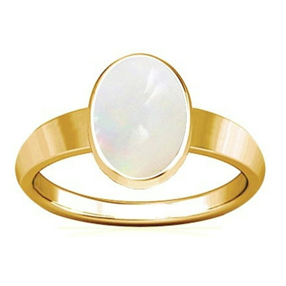 Divya Shakti 8.25-8.50 Carat White Opal Panchadhatu Plain Design Ring(7 ...