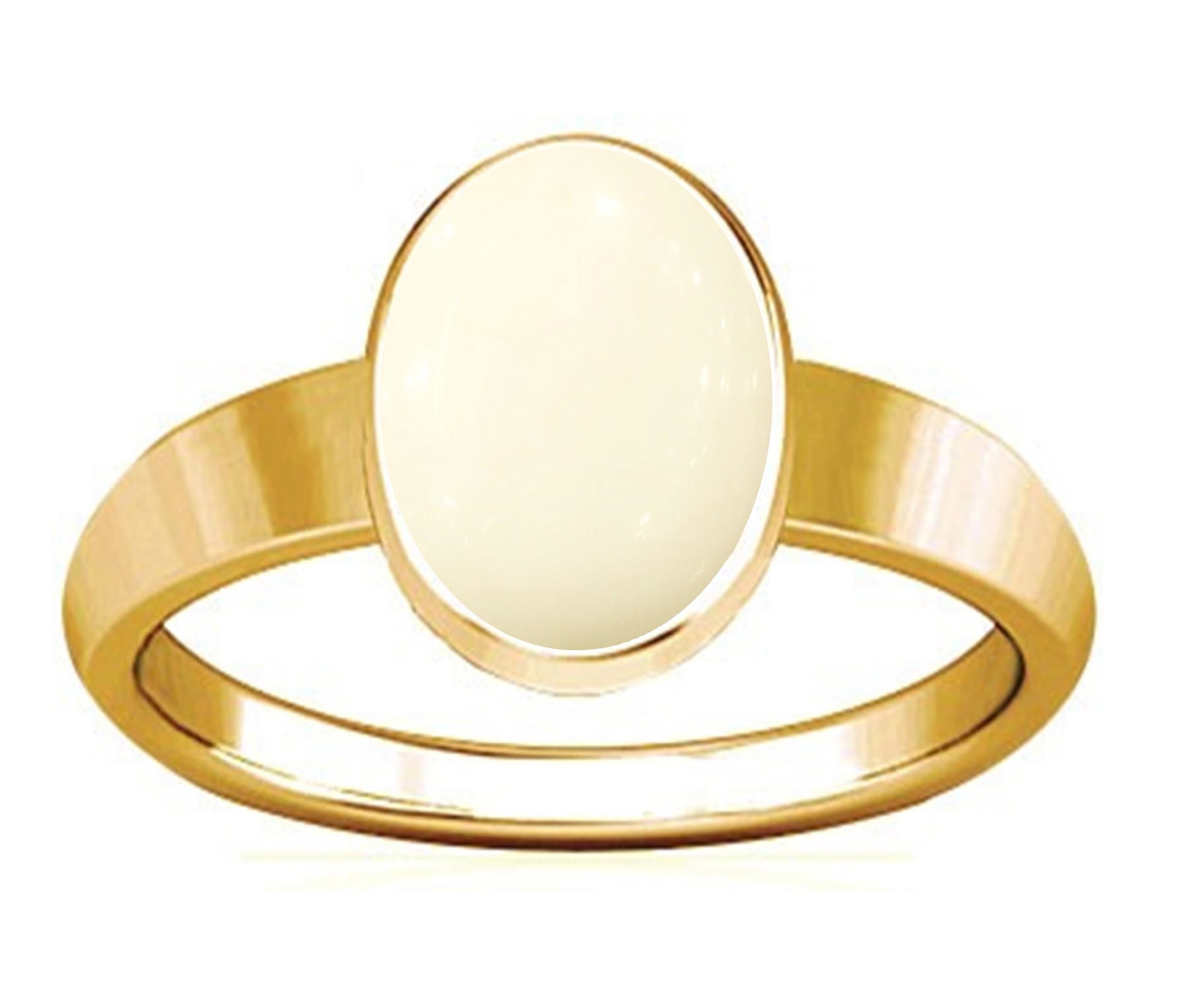 Divya Shakti 6.25-6.50 Carat White Coral Panchadhatu Plain Design Ring ...