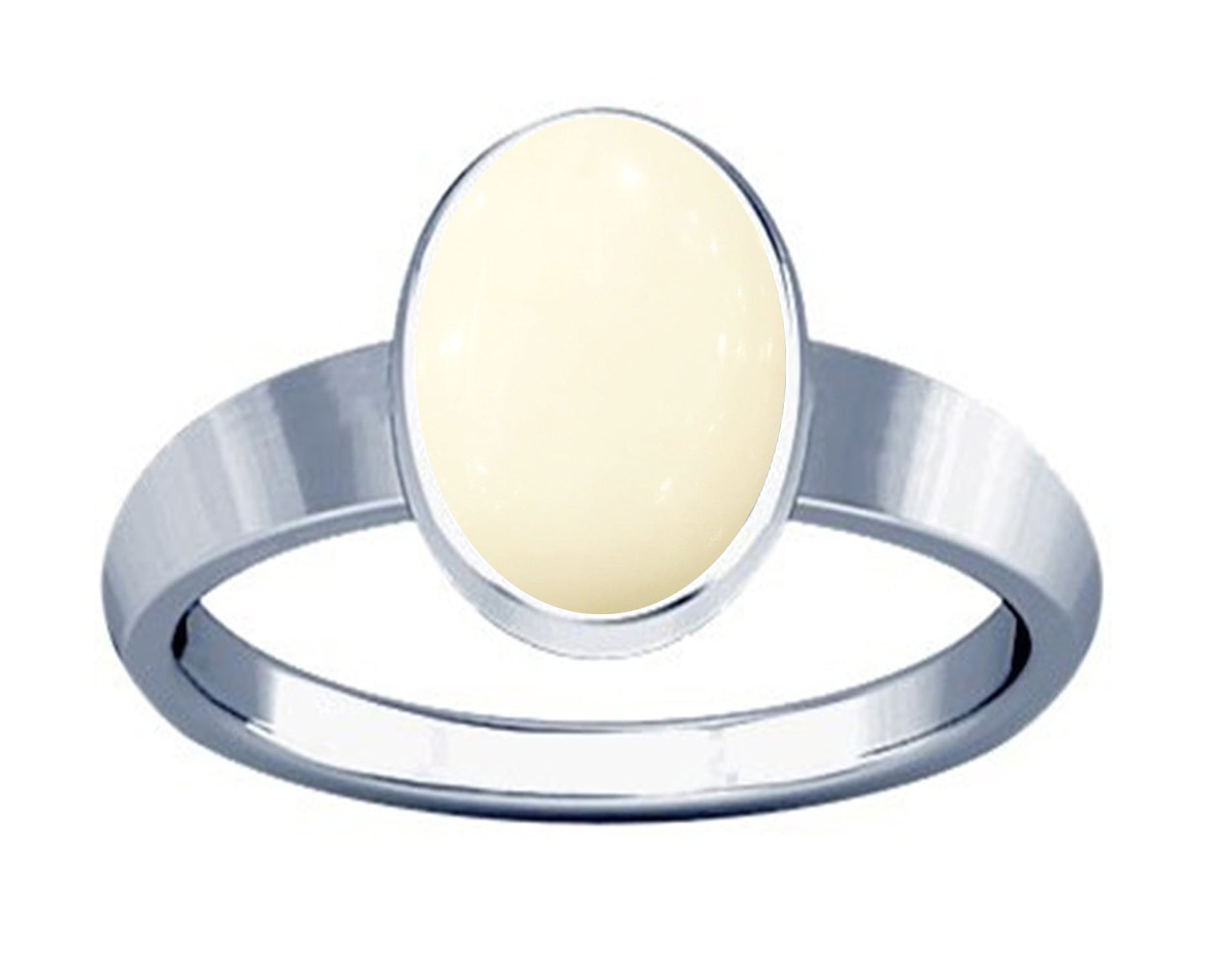 Divya Shakti 6.25-6.50 Carat White Coral Silver Plain Design Ring ...