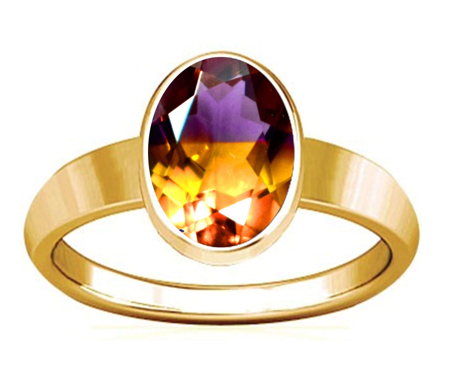 Divya Shakti 7.25-7.50 Carat Ametrine Gemstone Panchadhatu Plain Design ...