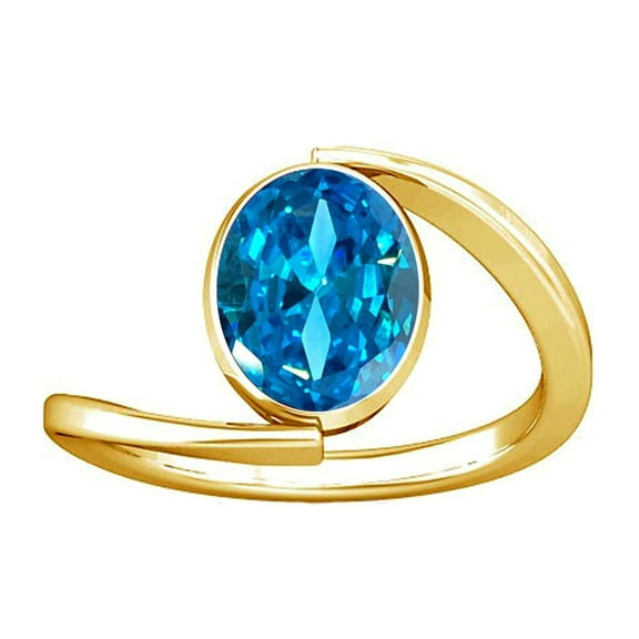 Divya Shakti 5.25-5.50 Carat Aquamarine Beruj Gemstone Panchdhatu Ring ...