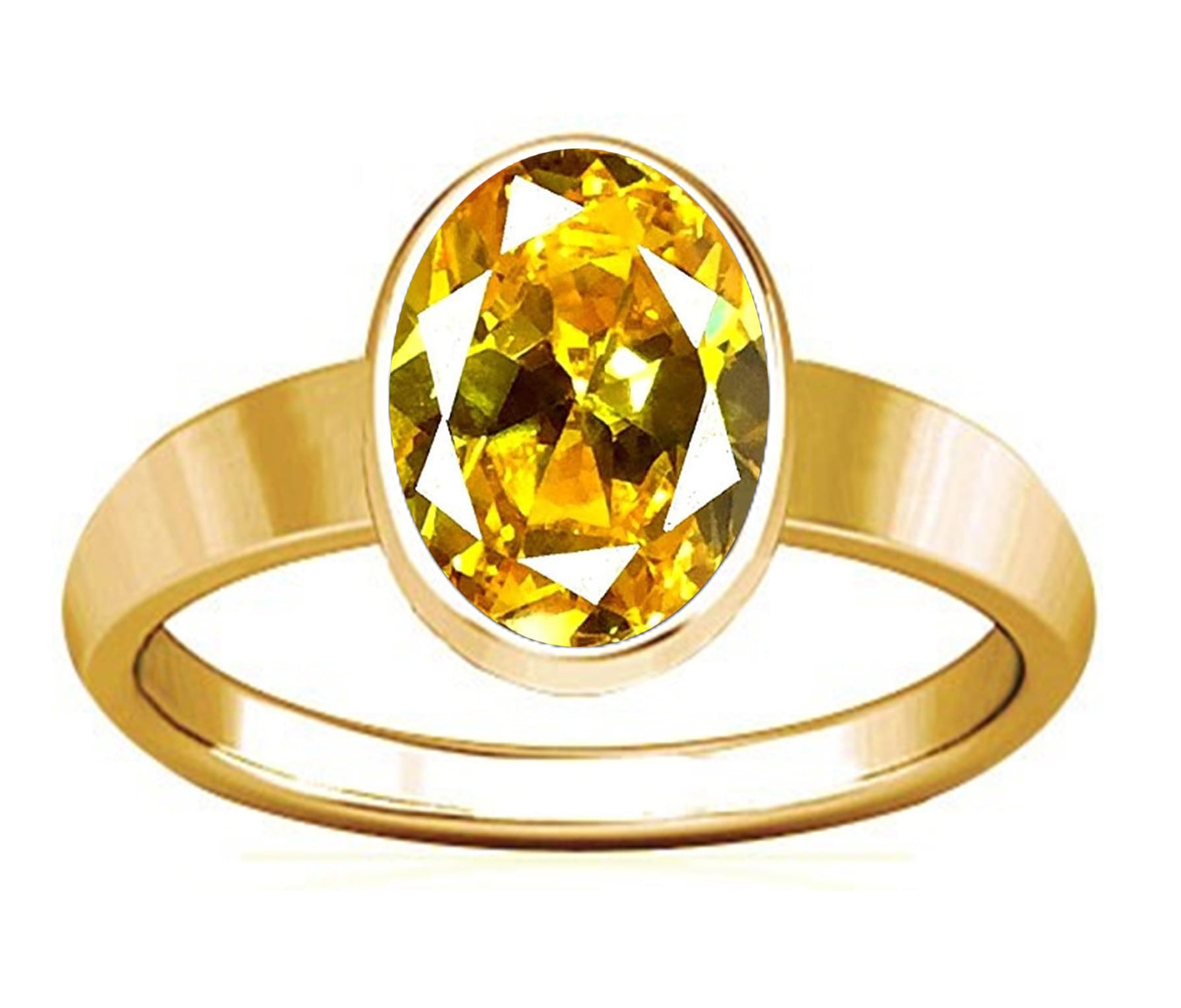 Divya Shakti 7.25-7.50 Carat Citrine / Golden Topaz Panchadhatu Plain ...