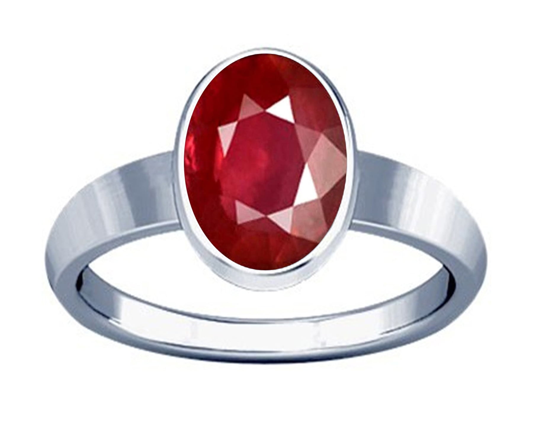 Divya Shakti 7.25-7.50 Carat Ruby Plain Design Ring (Maanik/Manikya ...