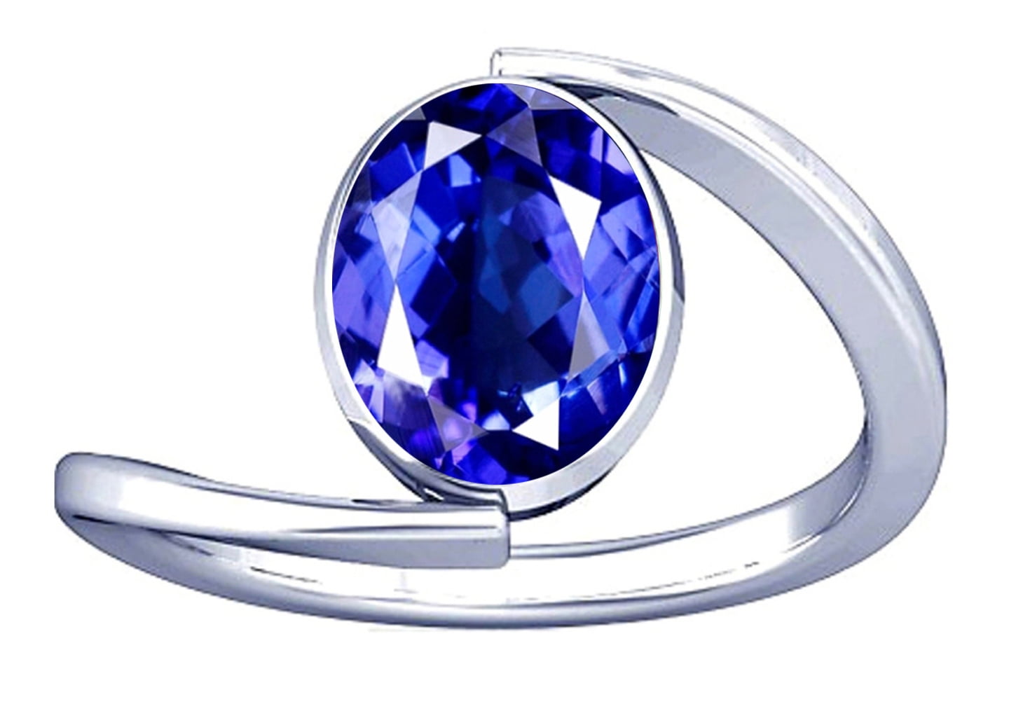Divya Shakti 7.25-7.50 Carat Tanzanite Gemstone Silver Ring for Women ...