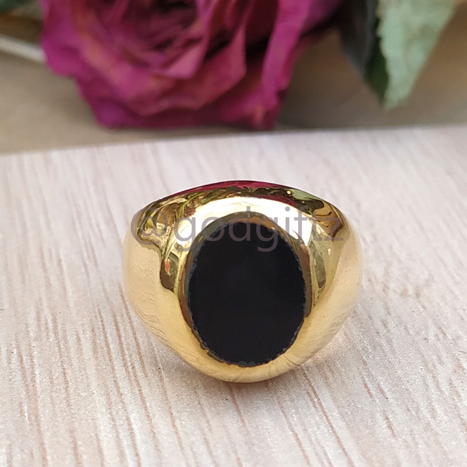 Divya Shakti Black Onyx Ring | 925 Sterling Silver Ring For Men | Gold Ring Stacking Ring ...