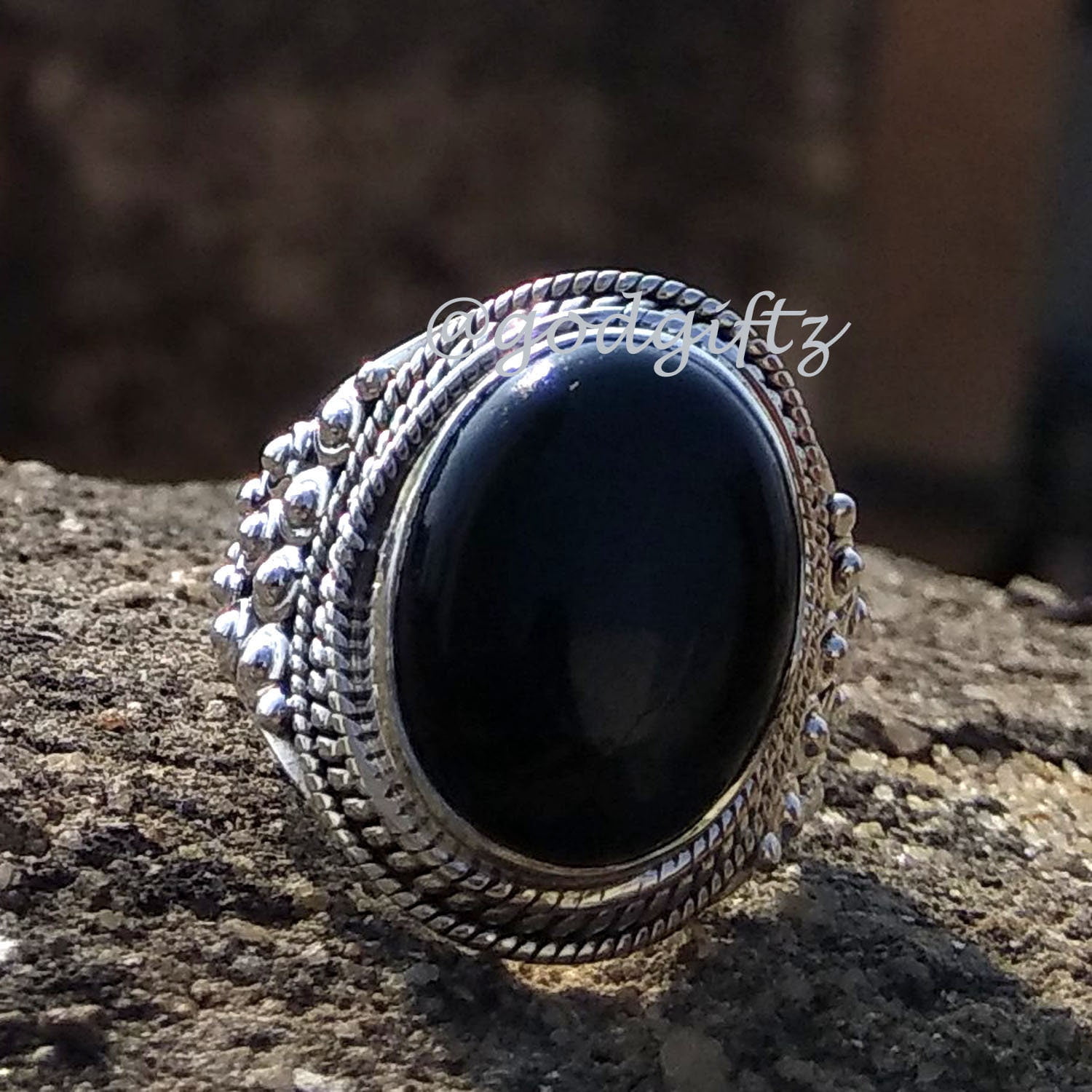 Divya Shakti Black Onyx Ring, Black Onyx Jewelry, Statement Ring ...