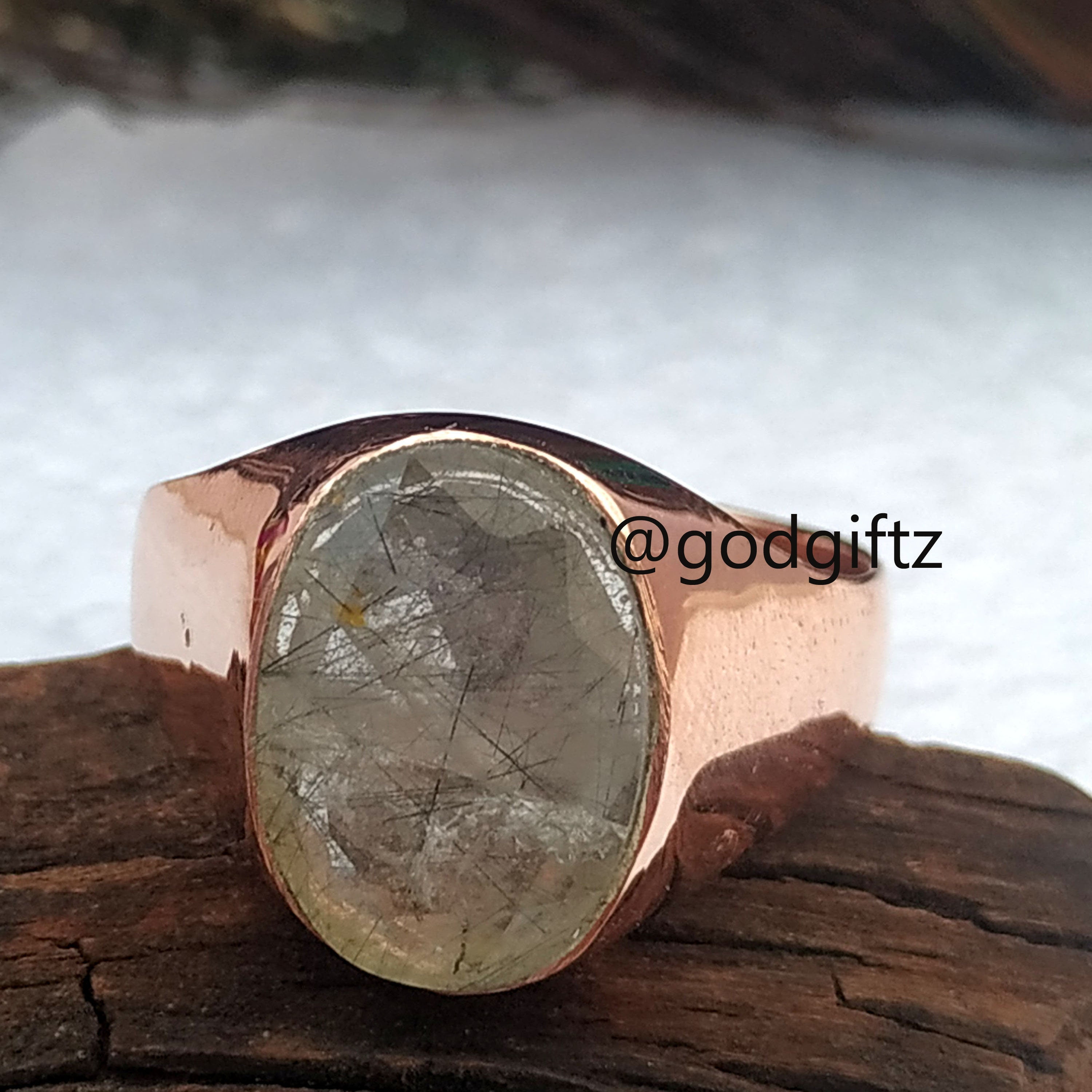 Divya Shakti Black Rutile Quartz Solitaire Ring, Oval Cut Black ...