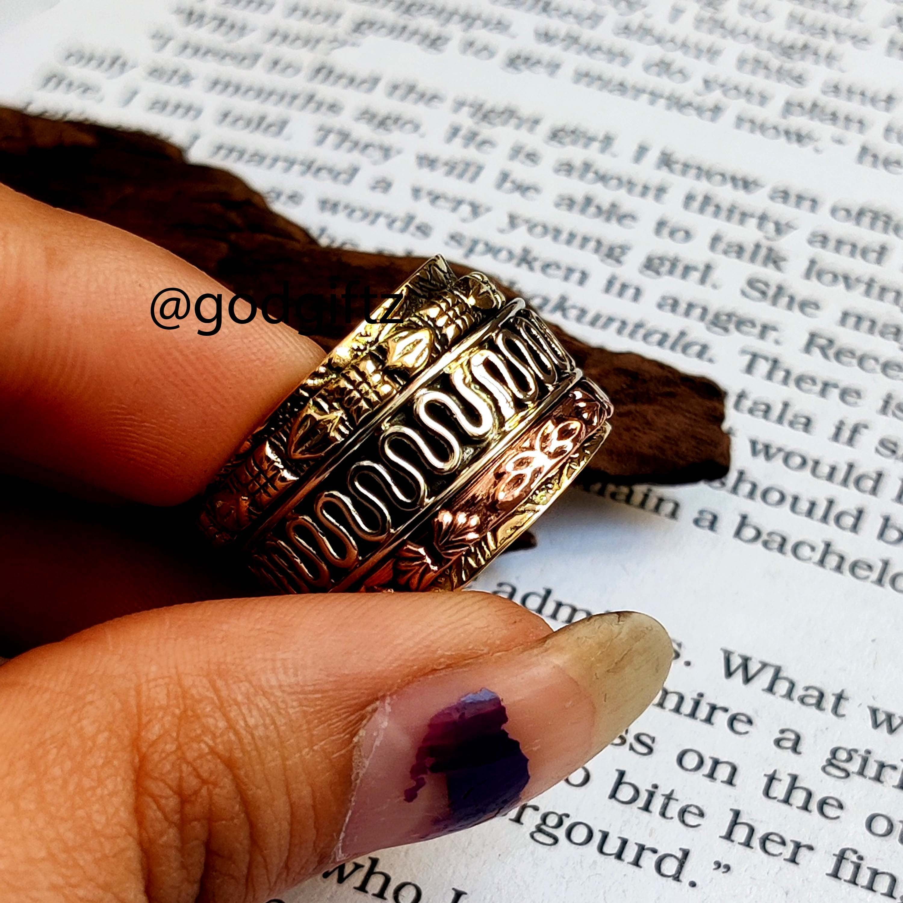 Divya Shakti Handmade Beautiful Spinner Ring, Meditation Spinning Ring ...