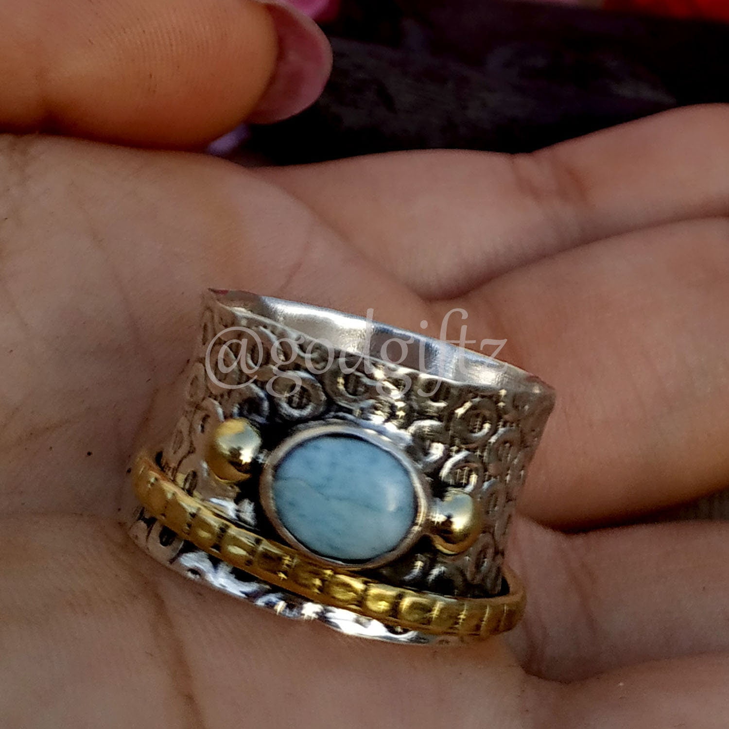 Inisha Creation Meditation Ring - Thumb Ring - Fidget Silver Spinner ...