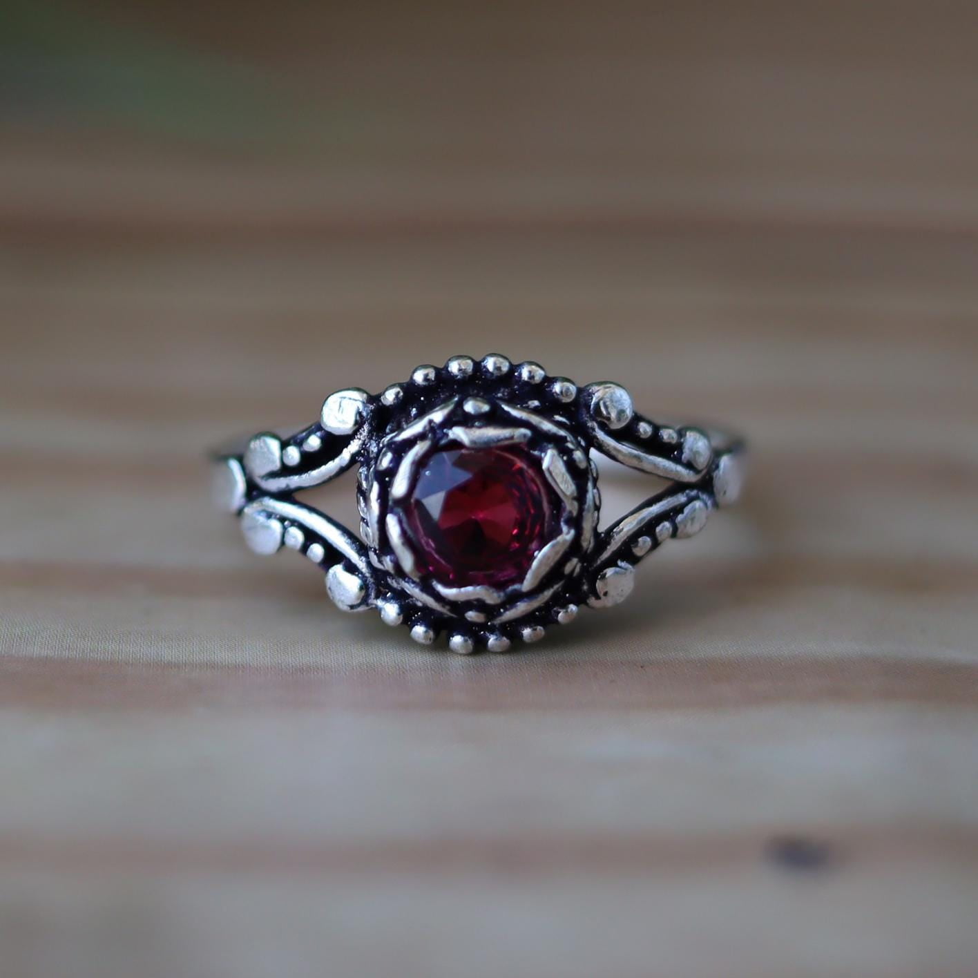 Divya Shakti Pink Tourmaline Ring, Round Cut Gemstone Ring, Designer ...