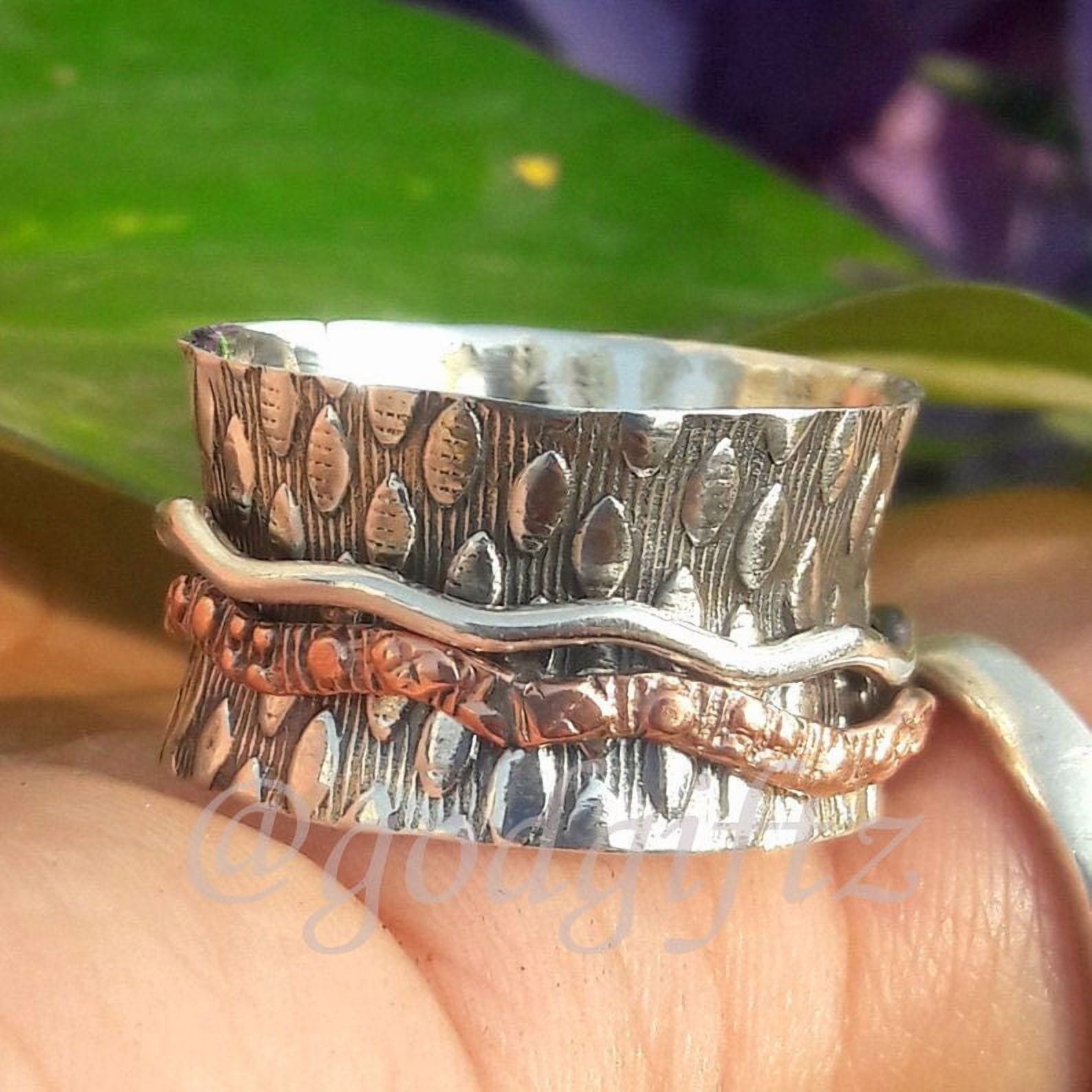 Divya Shakti Spinner Ring, 925 Sterling Silver Spinner Ring, Worry ...