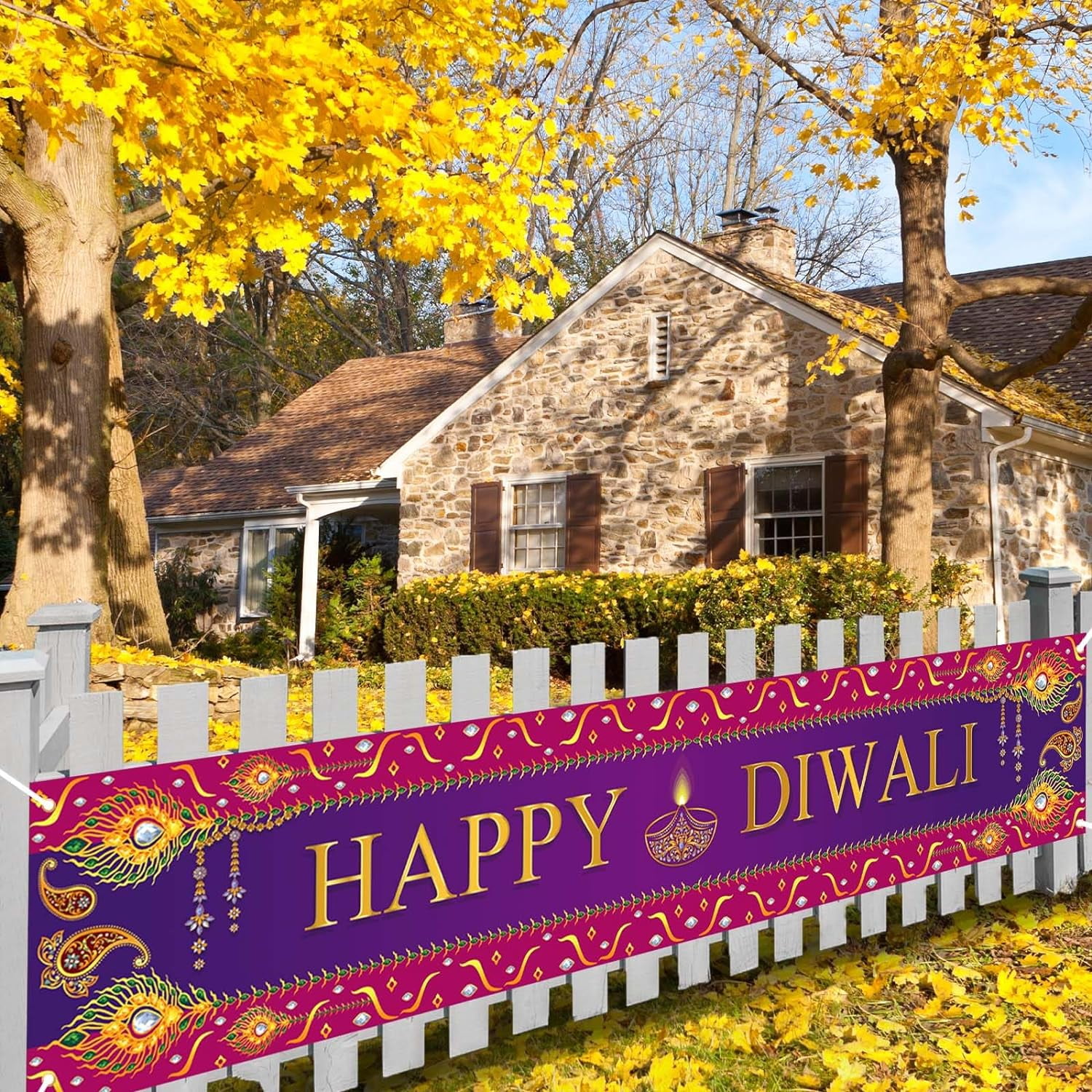 Diwali Decorations for Home Banner for Fence Yard Garage Diwali Light ...
