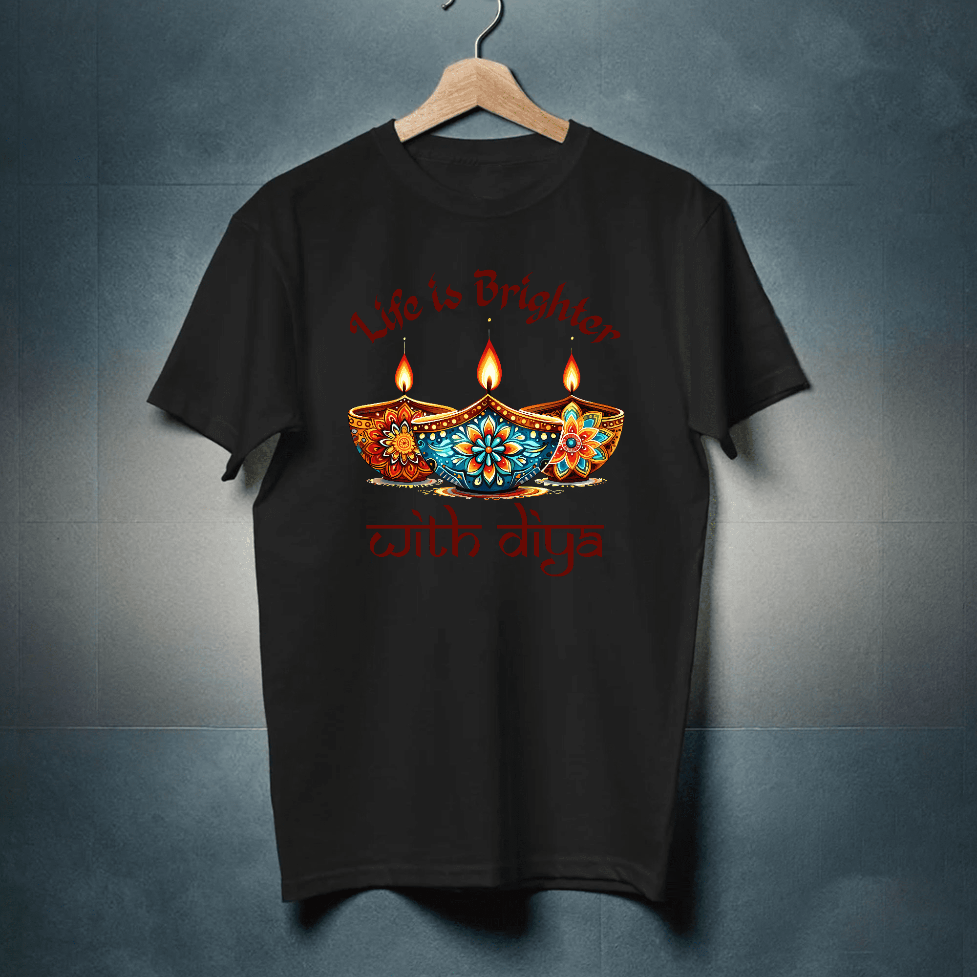 Diwali Festival Of Lights Bright Diya Celebration Indian T-shirt, for ...