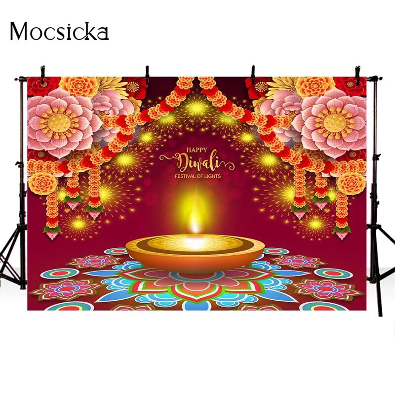 Diwali Festival Party Backdrop for Photography Mural India Diwali ...