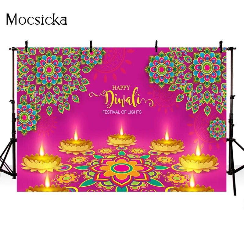Diwali Festival Party Backdrop for Photography Mural India Diwali ...