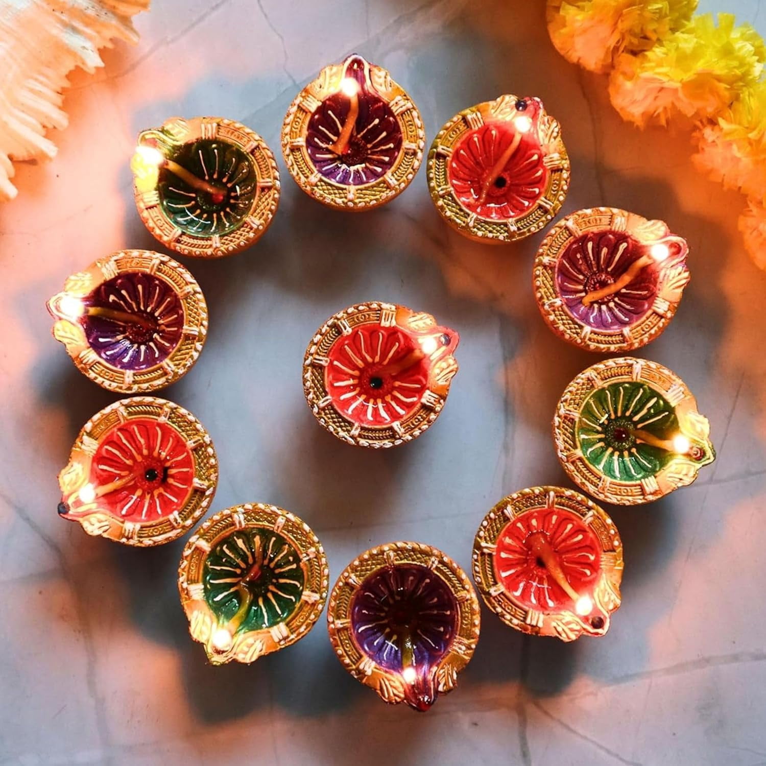 Diwali Gifts 6 Diyas for Diwali Festival Diwali Diya Diwali Decoration ...