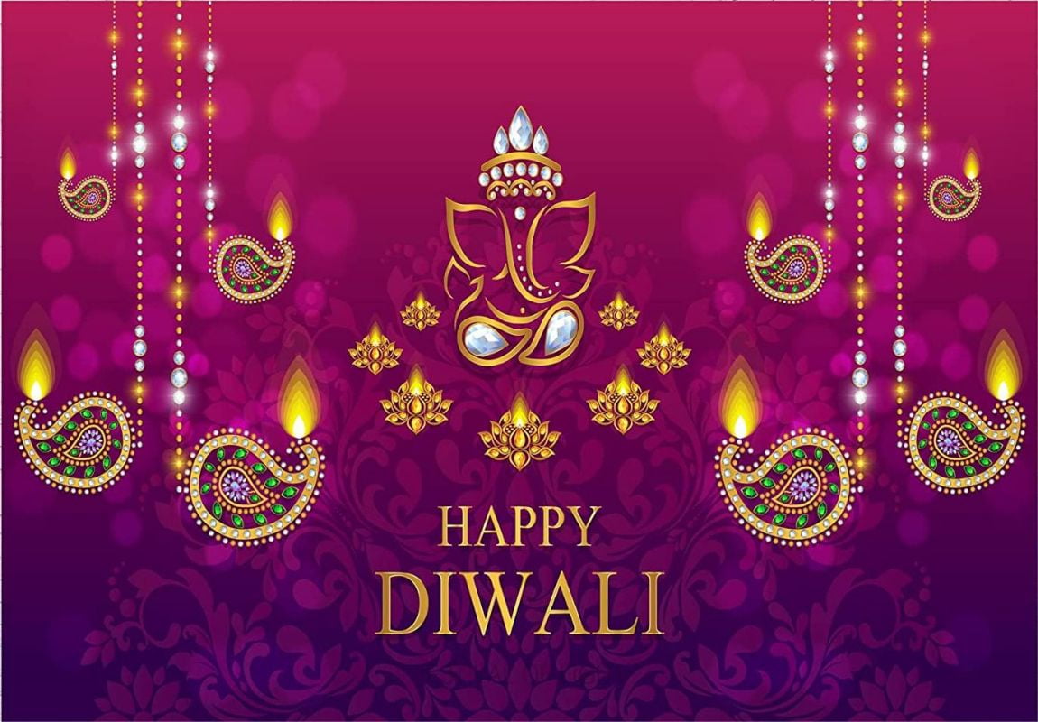 Diwali Sunset Background Photography Backdrops ration Birthday Banner ...