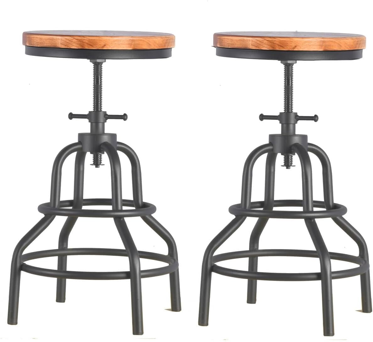 Diwhy Industrial Vintage Bar Stool,Kitchen Counter Height Adjustable ...