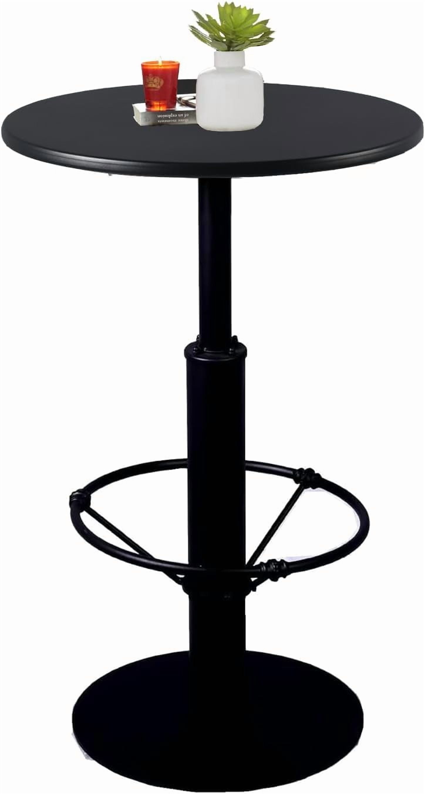 Diwhy Pub Table 23.6" Iron Round Desktop 37.4" Height Cast Iron Bar ...