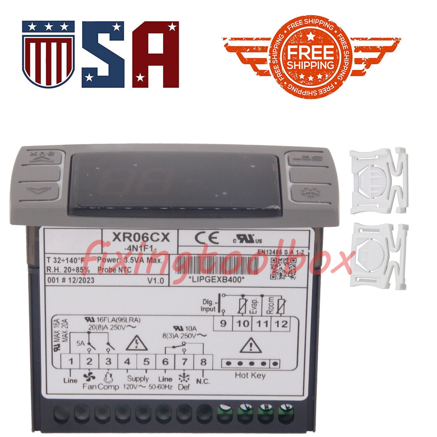 Dixell XR06CX-4N1F1 Digital Thermostat Controller Defrost Fans Fits ...