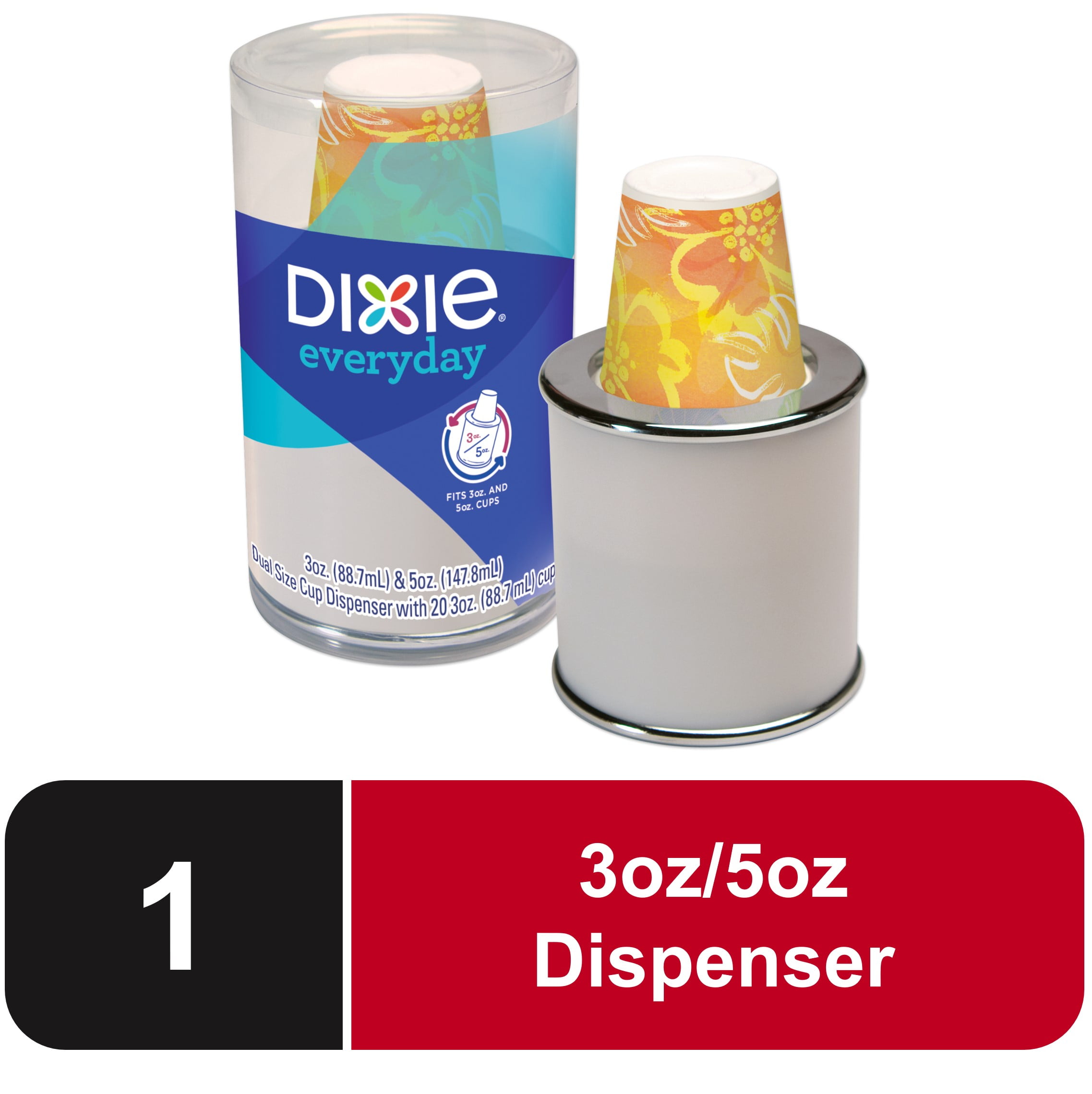 Dixie Bathroom Disposable Small Cup Holder with 3oz/5oz Dispenser (20ct ...