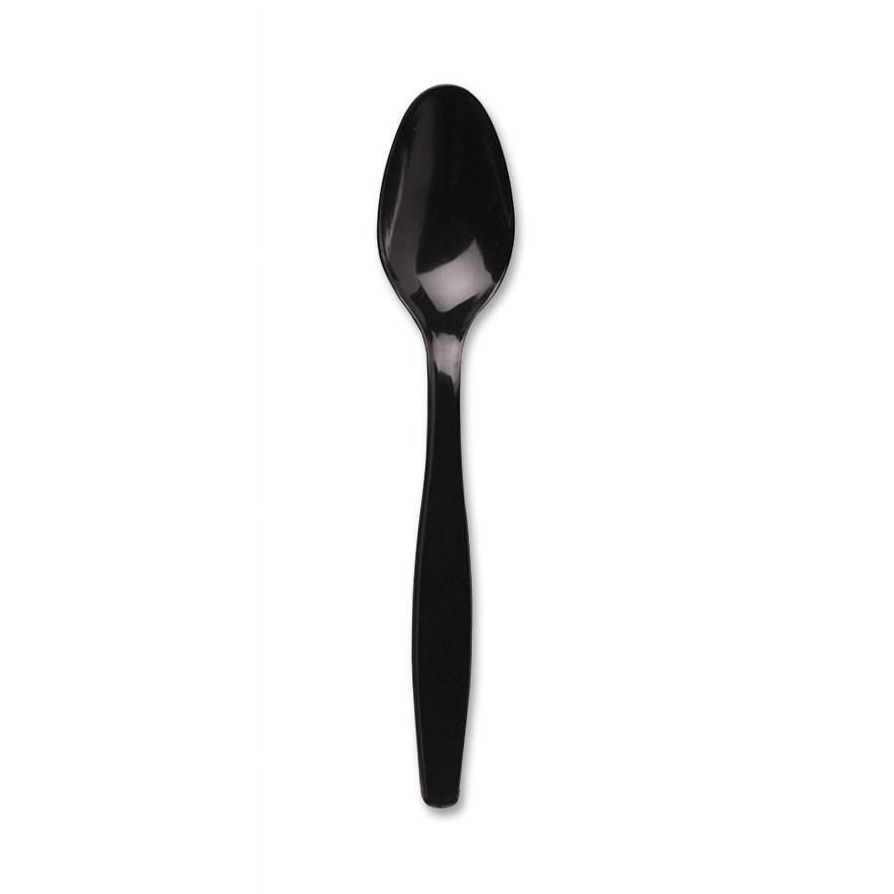 Dixie 6" Heavy-Weight Plastic Teaspoon, TH517, Black, 1,000 Count ...