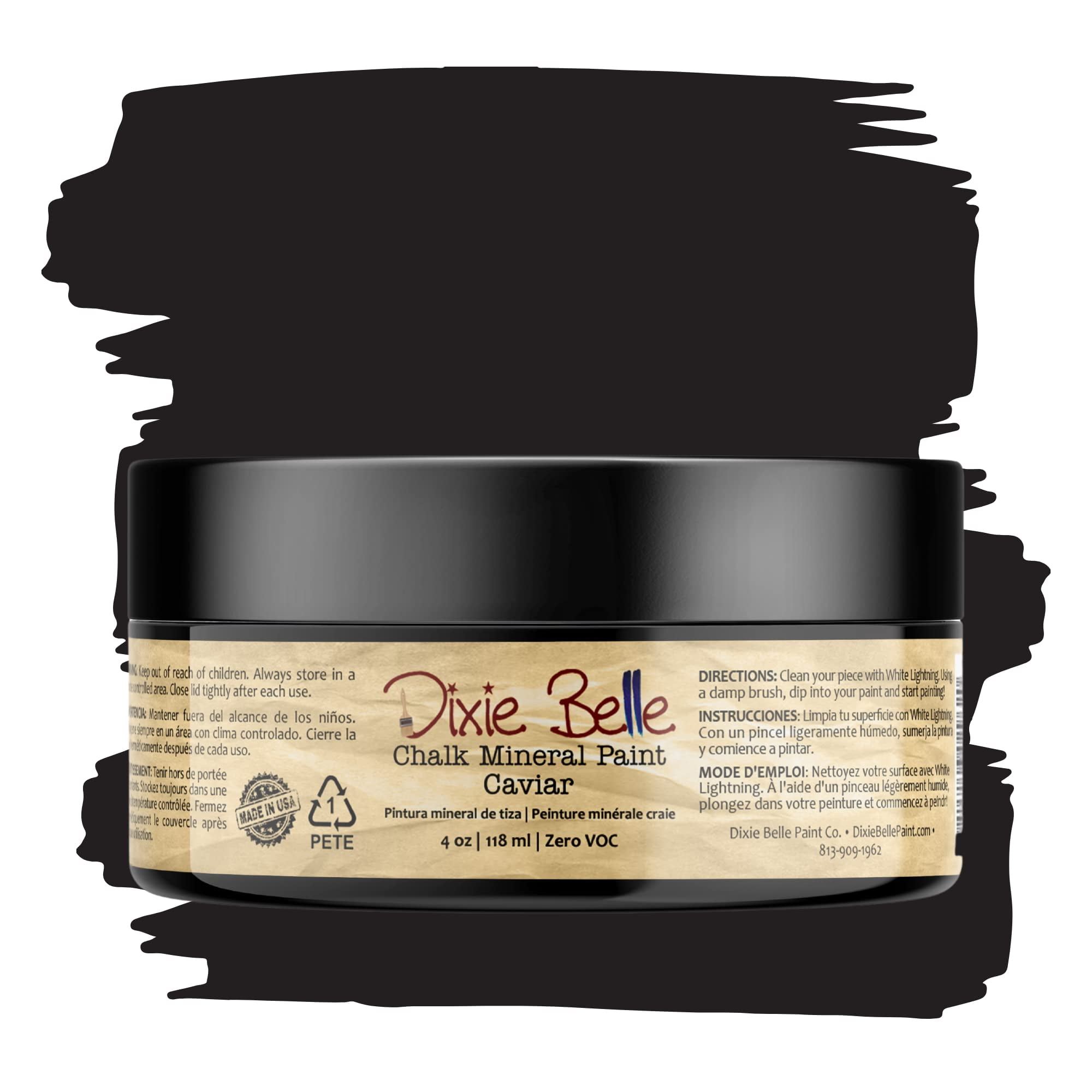 Dixie Belle Paint Company Chalk Finish Furniture Paint | Caviar (4oz ...