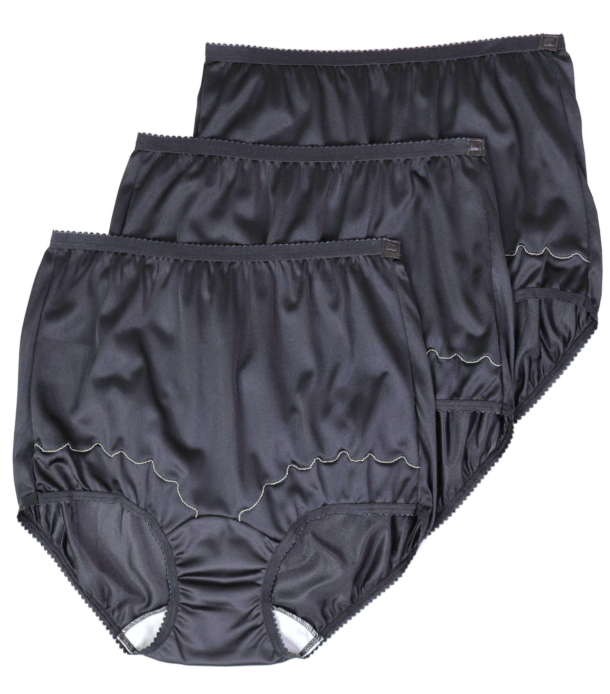 Dixie Belle Women's Underwear Nylon Brief High Waist Scallop Trim 3 ...