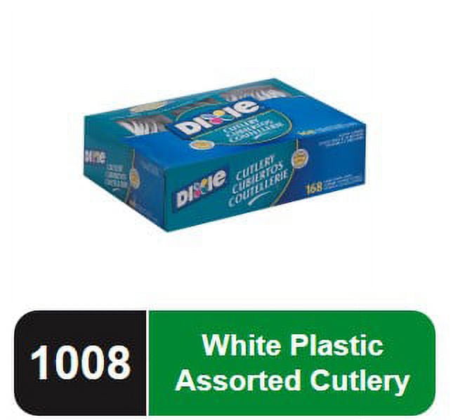Dixie CM168 Tray with Plastic Forks/Knives/Spoons Combo Pack - White ...