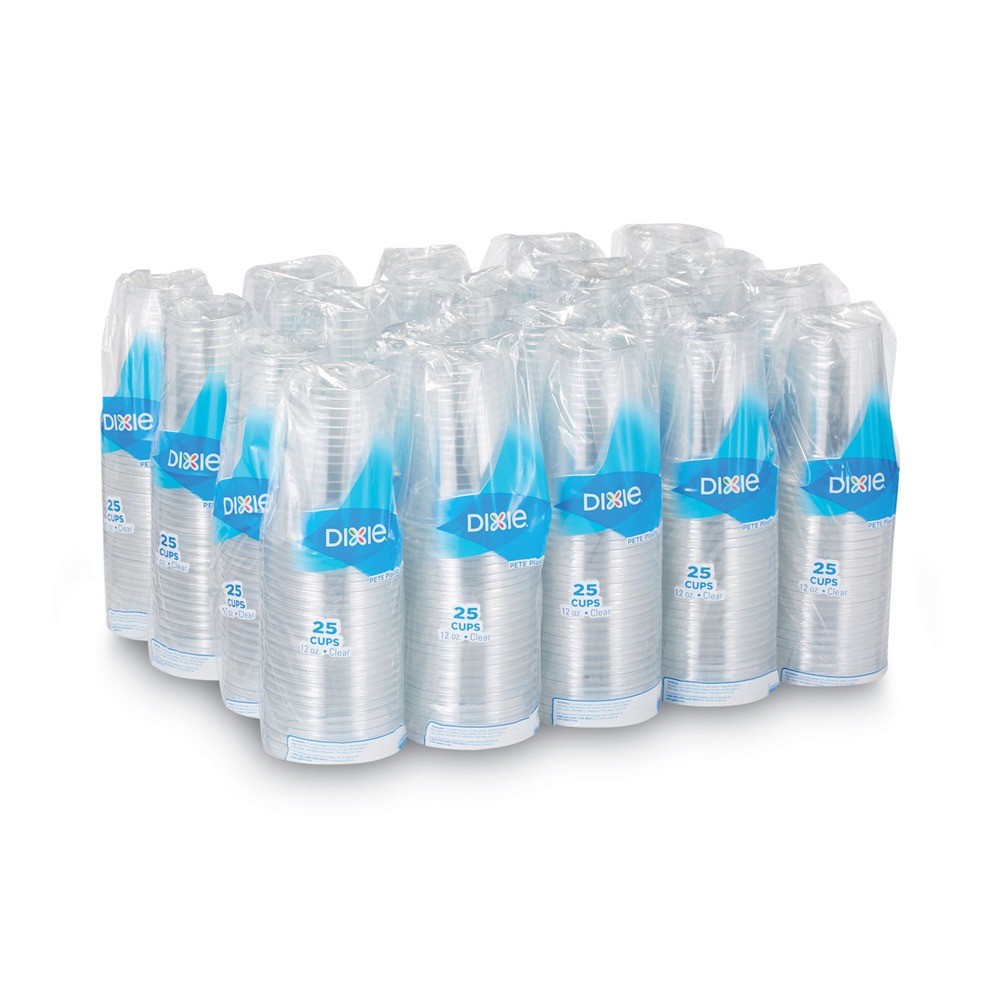 Dixie CPET12DX 12 oz. Disposable Clear Plastic PETE Cups with Lids ...